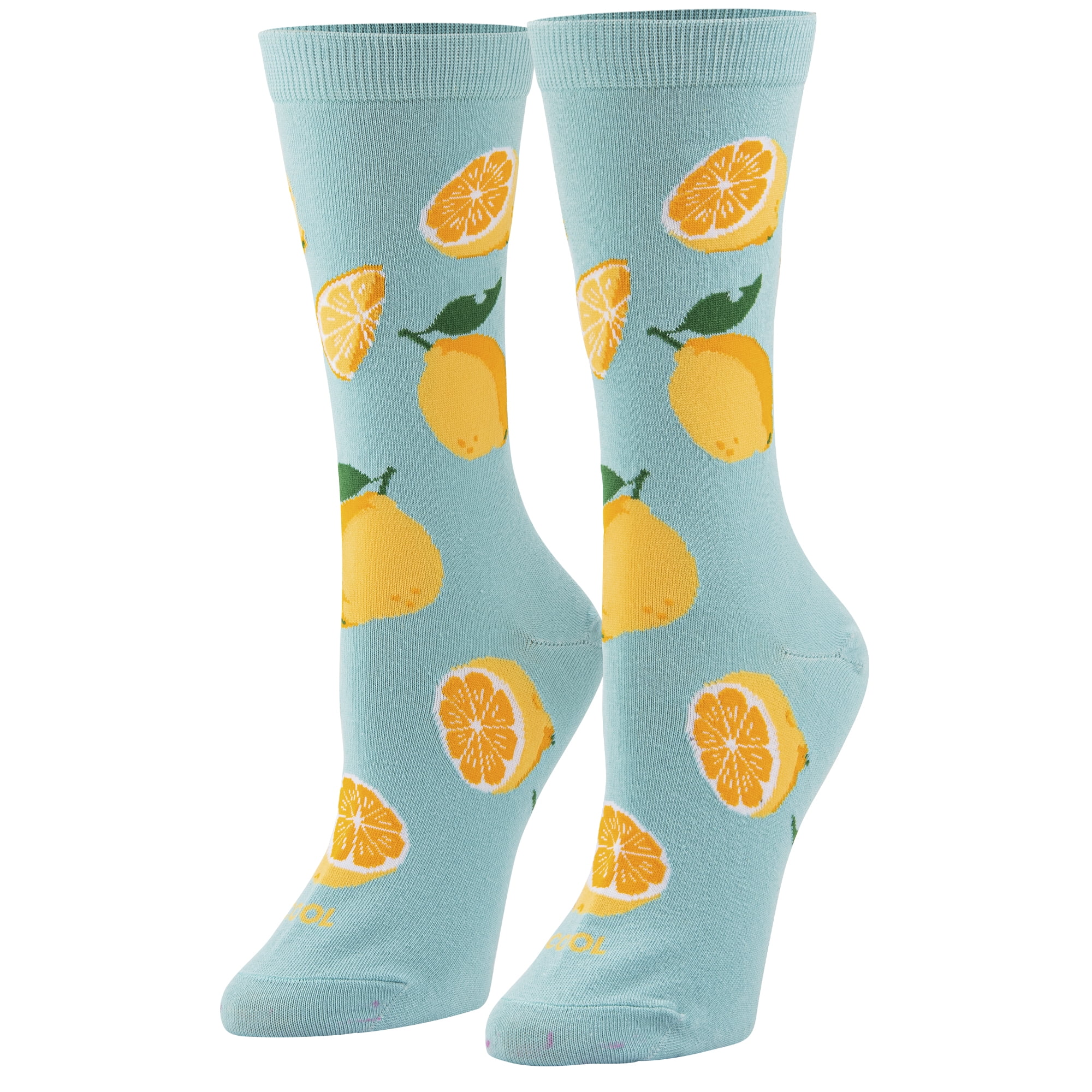 Cool Socks Lemons Fun Fruit Print Novelty Crew Socks for Women ...