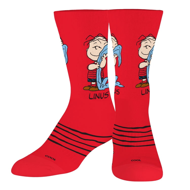 Cool Socks Linus Peanuts Crew Socks Charlie Brown Cartoon Comic Novelty ...