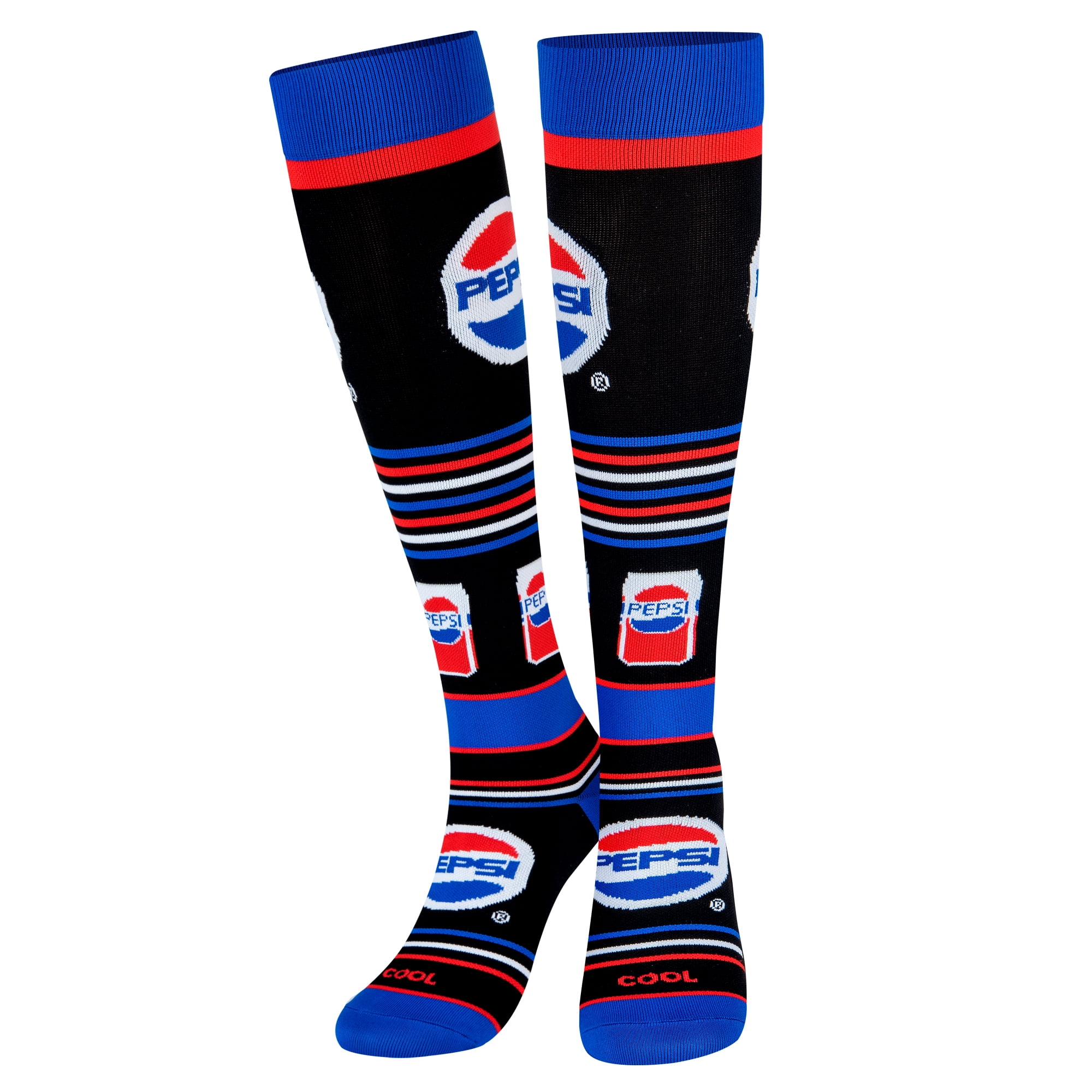 Cool Socks, Mens, Knee High Compression Socks, Pepsi Soda Print ...