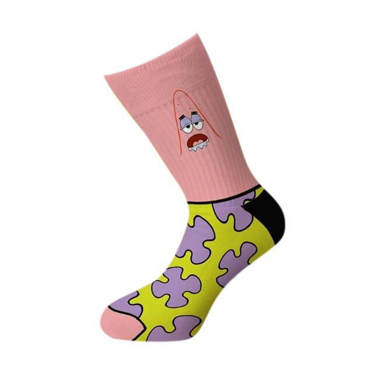 SpongeBob SquarePants Patrick Print Novelty Crew Socks, Fun Cartoon ...