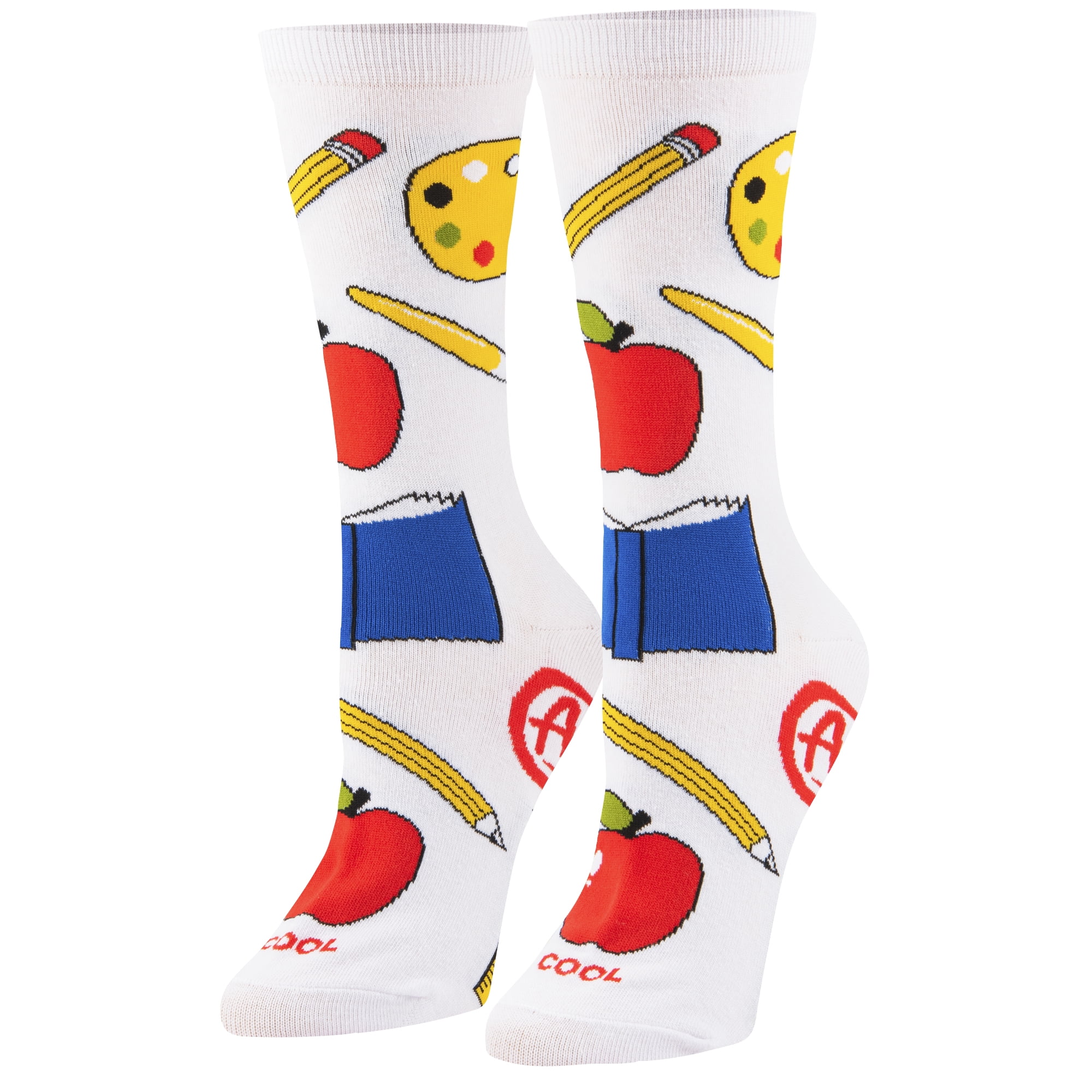 Cool Socks Teacher Fun Print Novelty Crew Socks for Men & Women ...