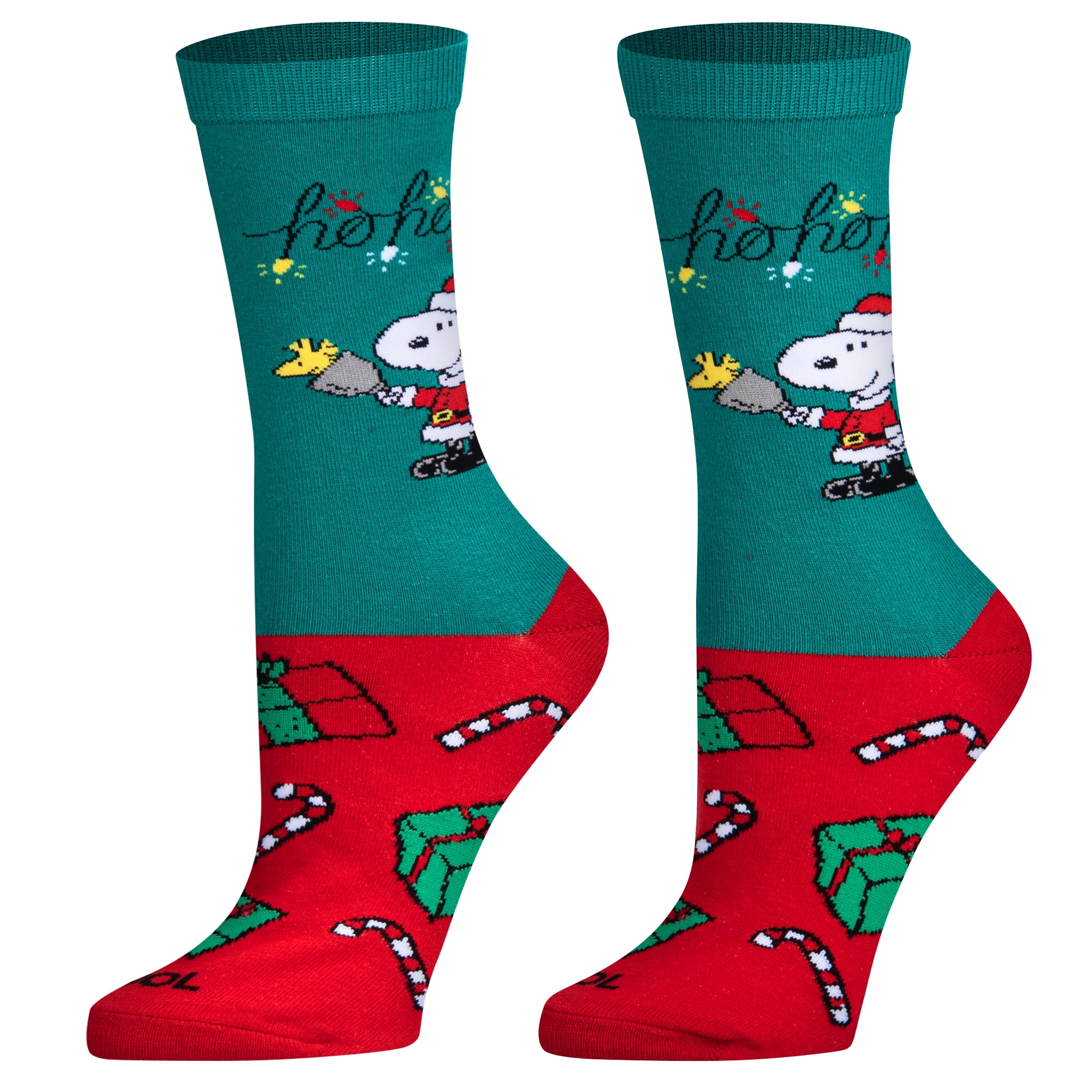 Cool Socks Snoopy Claus Crew Socks Licensed Charlie Brown Themed Size ...