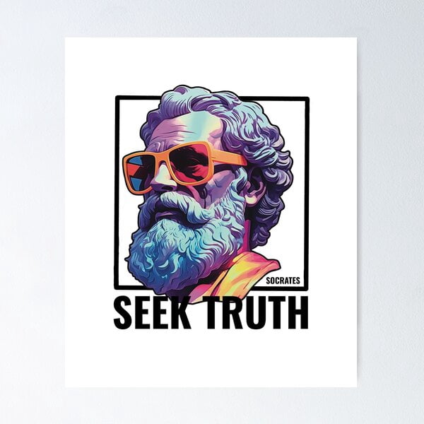 Cool Socrates In Sunglasses Poster Wall Art, Modern Wall Decor For ...