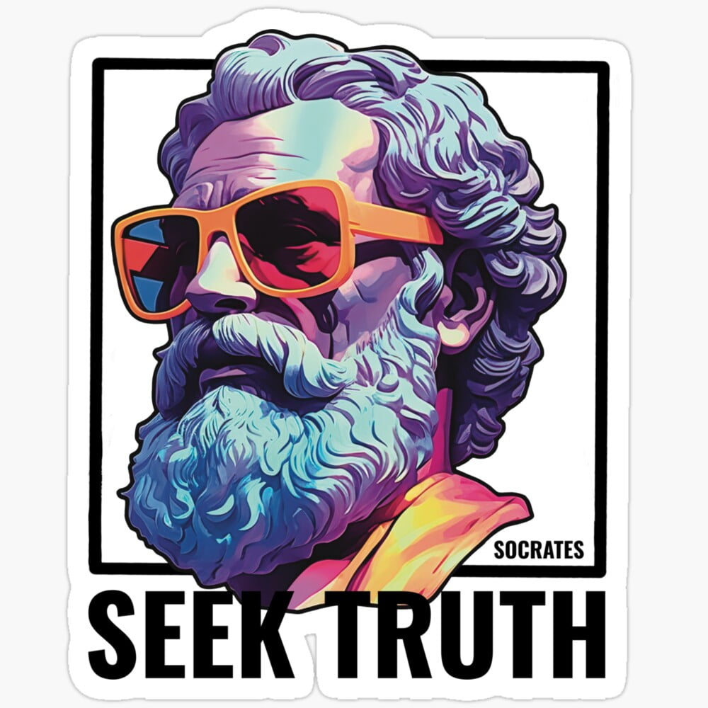 Cool Socrates In Sunglasses Stickerphone Decal Water Bottle Stickers ...