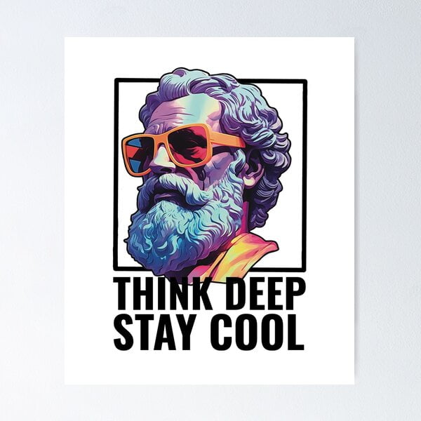 Cool Socrates Knowledge Poster Wall Art, Modern Wall Decor For Living ...