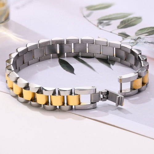 Cool Solid Gold Color Bold Heavy Thick Bracelets For Women - Walmart.com