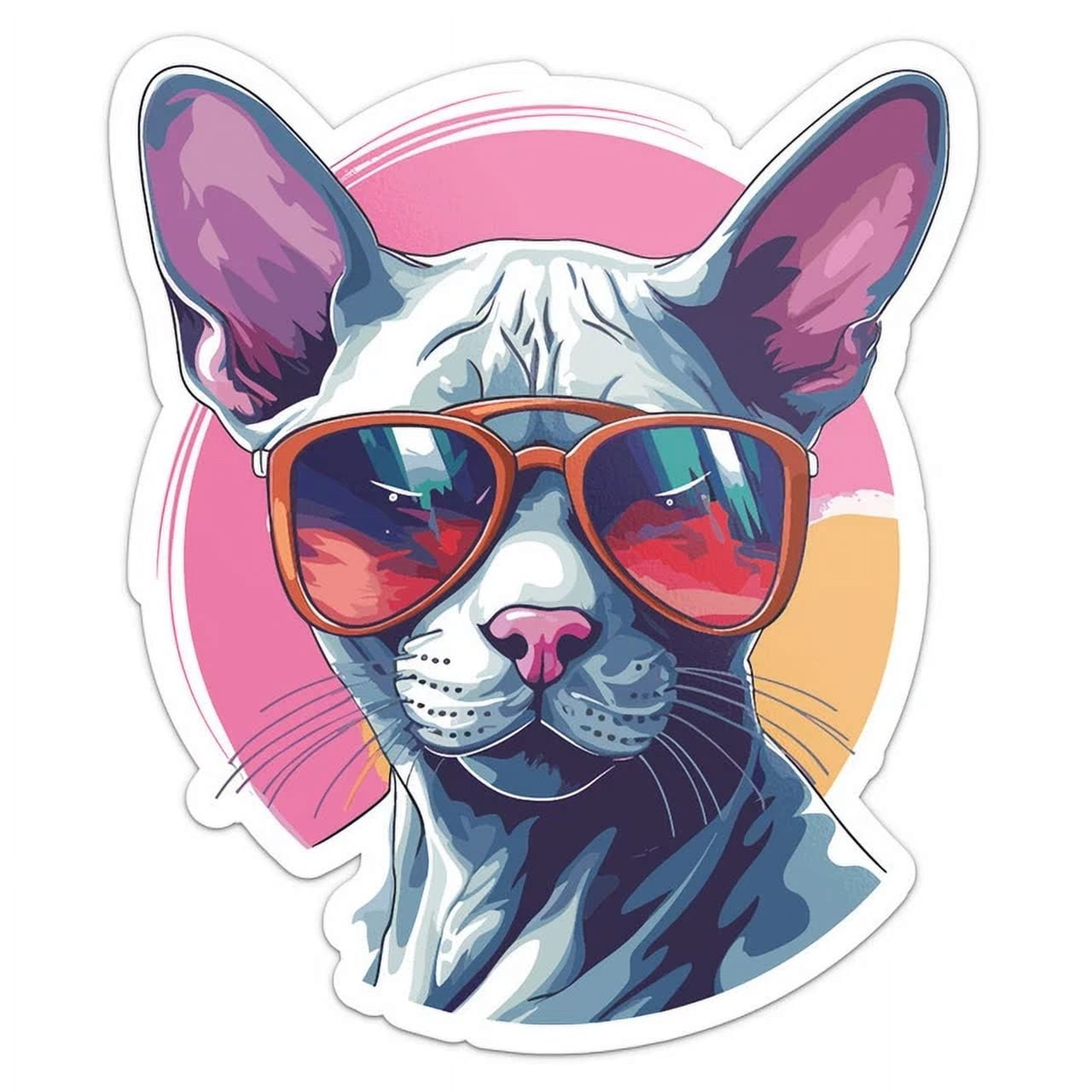 Cool Sphynx Cat Sticker Phone Decal Water Bottle Stickers Car Decals ...