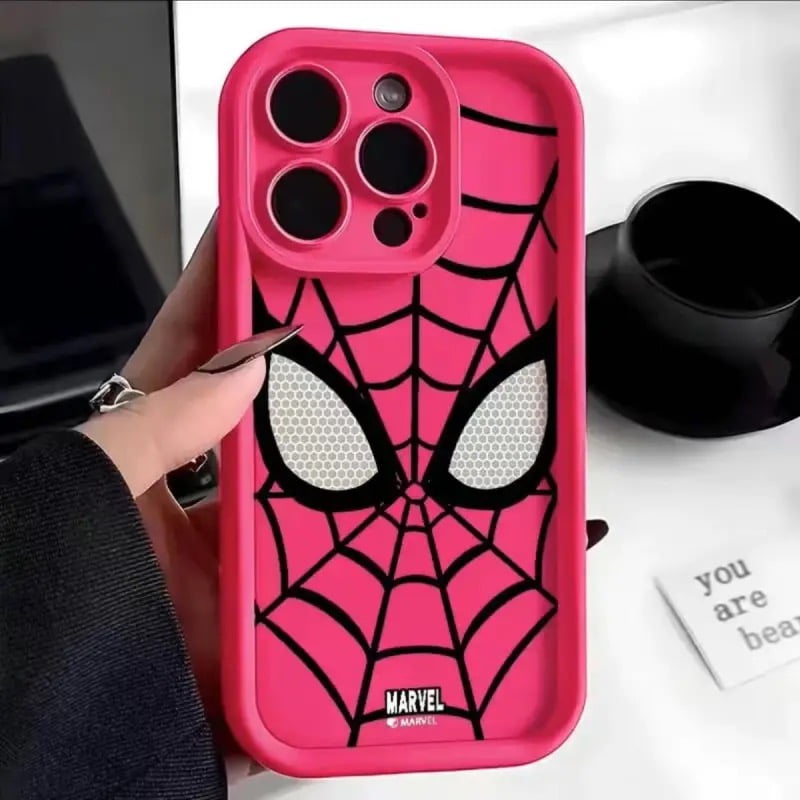 Cool Spider Man Plain Multistep TPU Soft Phone Case for iPhone 14 15 Plus 13 Pro Max 12 11 X XS ...