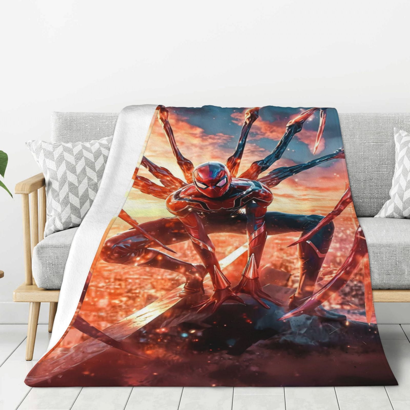 Cool Spider-Man Throw Blanket for Couch -Flannel Blankets Gifts for ...