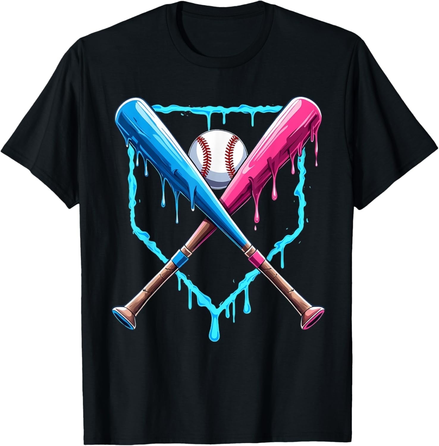 Cool Sport Baseball Home Plate Drip With Sprinkles Drip T-Shirt ...