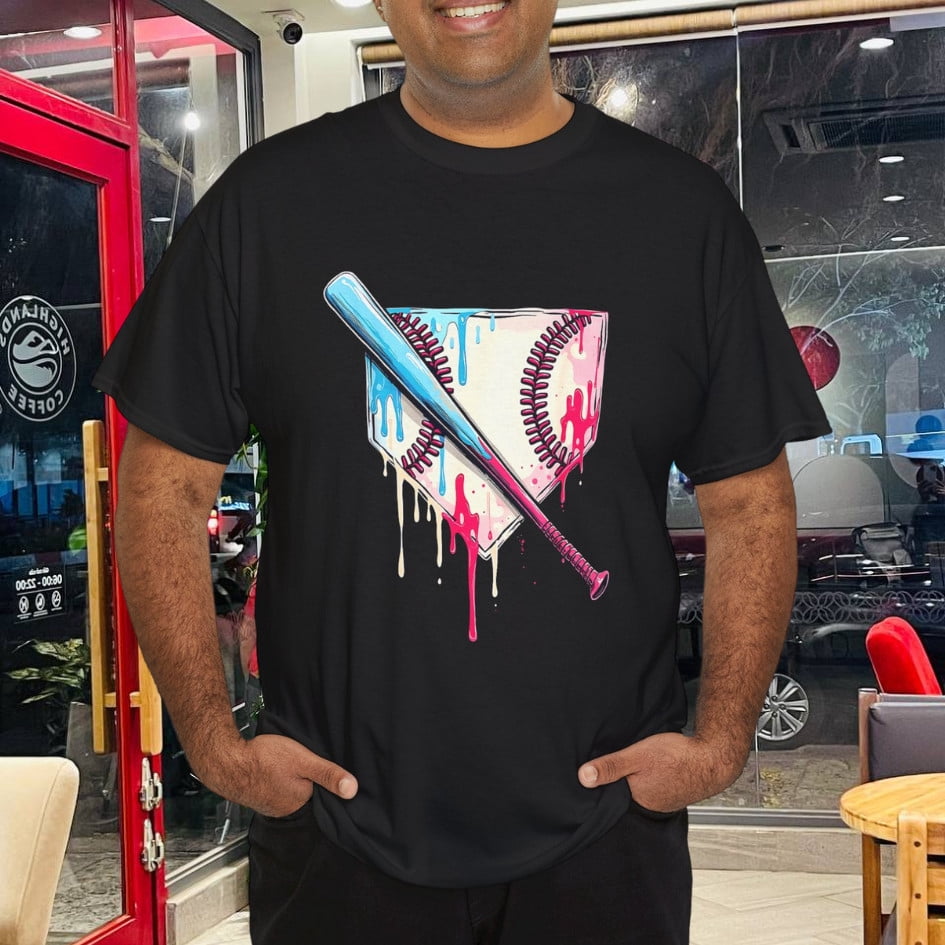 Cool Sport Baseball Home Plate Drip With Sprinkles Drip T-Shirt ...