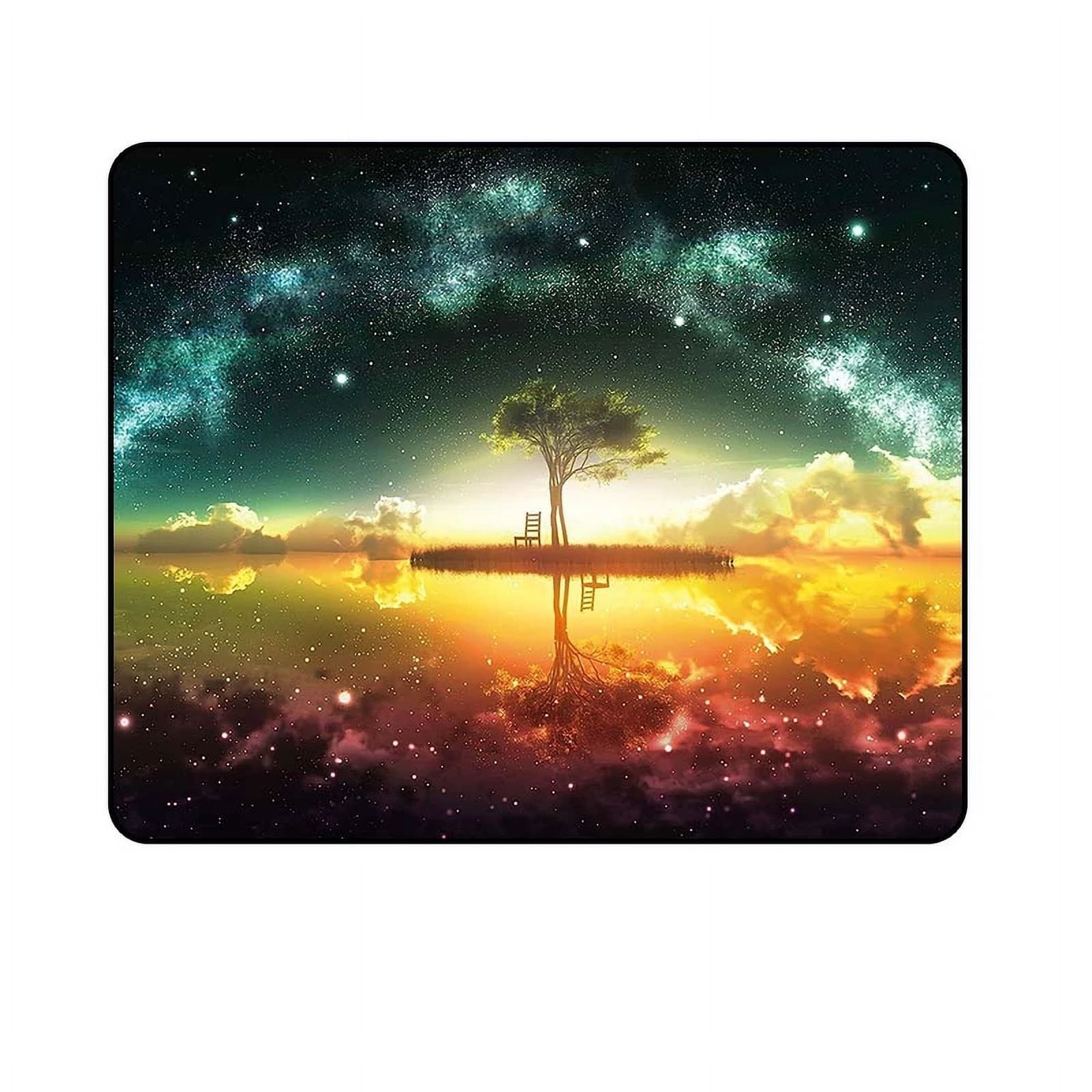 Cool Starry Sky Space Small Gaming Mouse Pad Locking Edge Mat PC ...