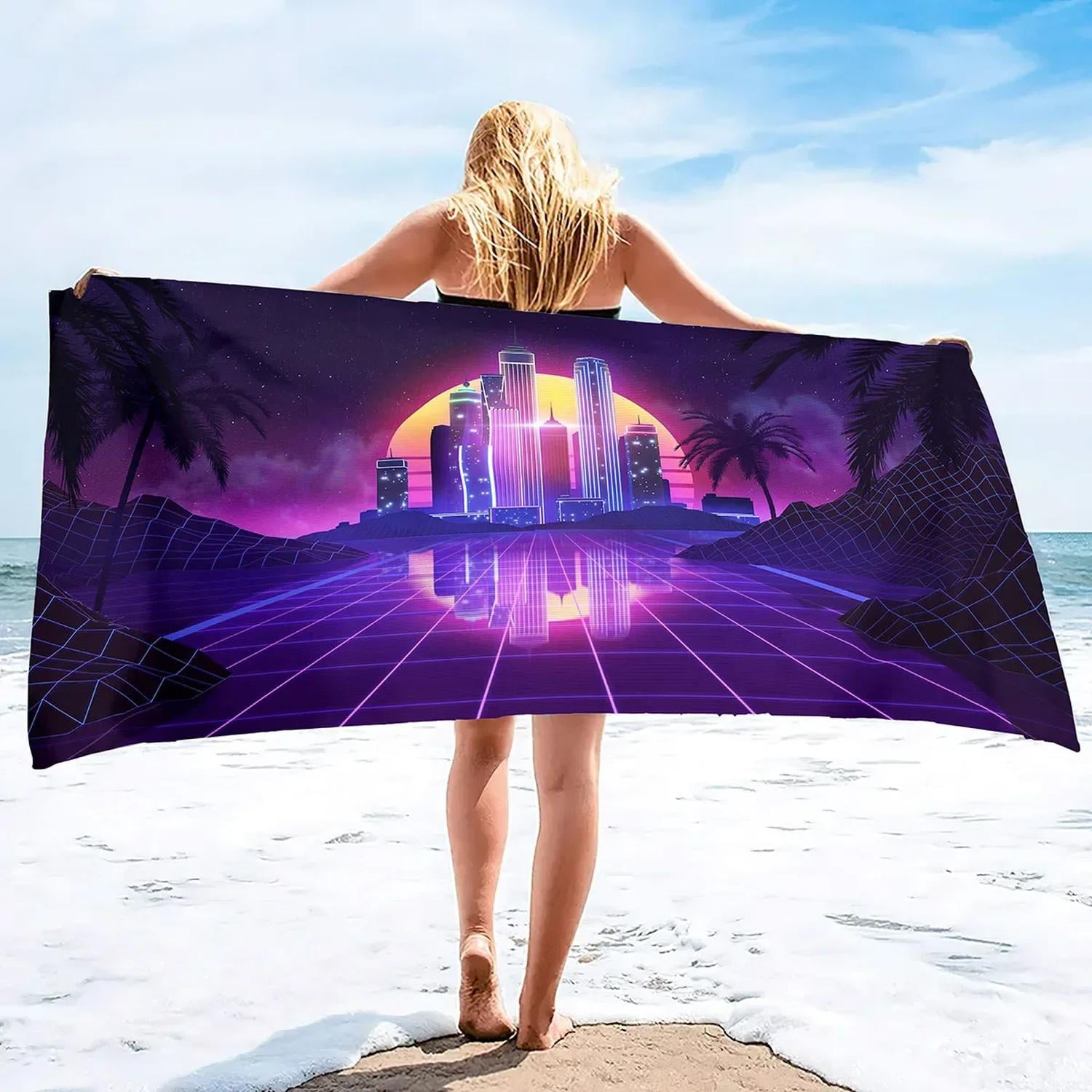 Cool Starry Universe Planet Art Towel Microfiber Beach Towel Absorbent ...