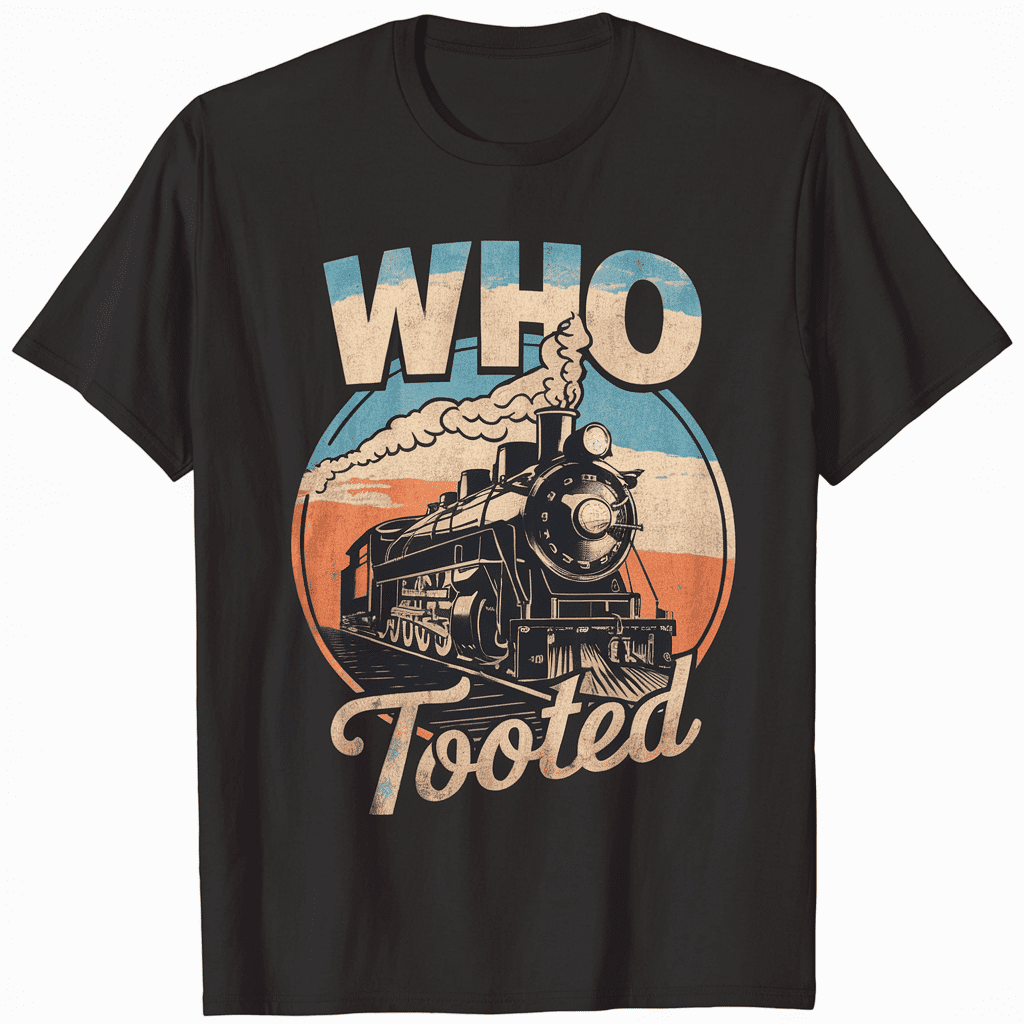 Cool Steam Locomotive Vintage Train Retro Railfan Graphic T-Shirt ...