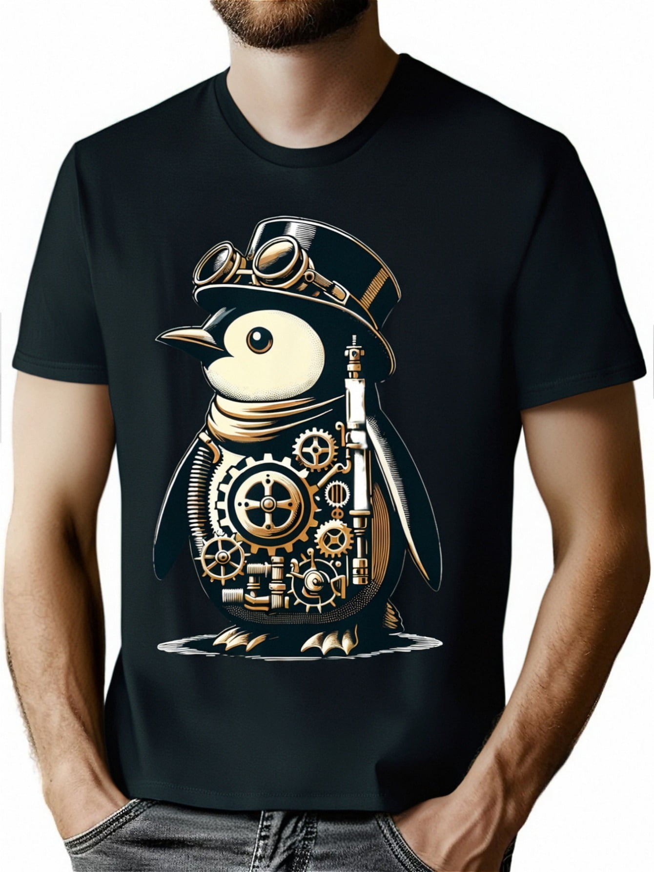 [Cool Steampunk Penguin Lover] Vintage Penguin T-Shirt - Cool Steampunk Aesthetic Penguin Lover ...