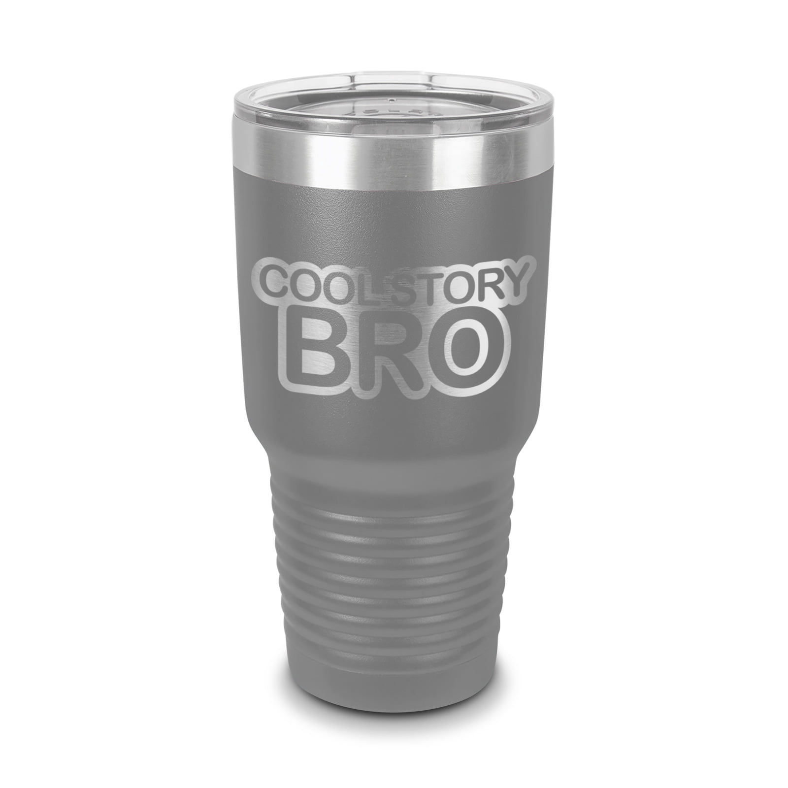 Cool Story Bro Tumbler 30 oz - Laser Engraved w/ Clear Lid - Stainless ...