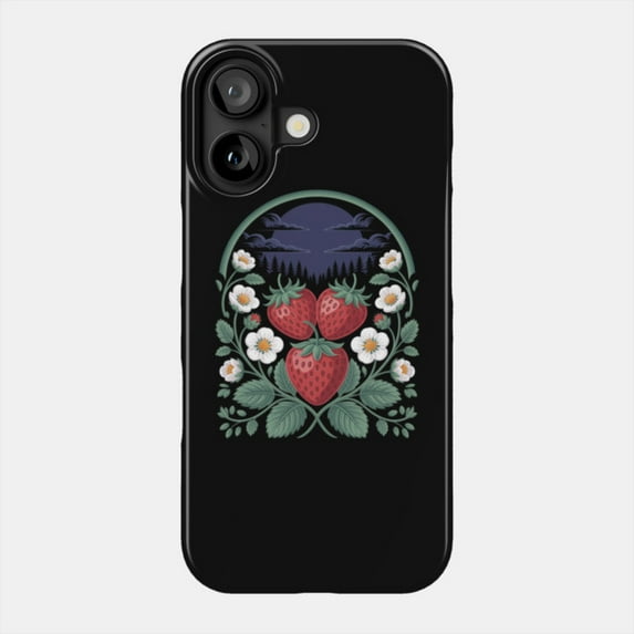 Cool Strawberry Plants by Night Fruit Lover Graphic Case for iPhone 11,12,13,14,15,16,17 ...