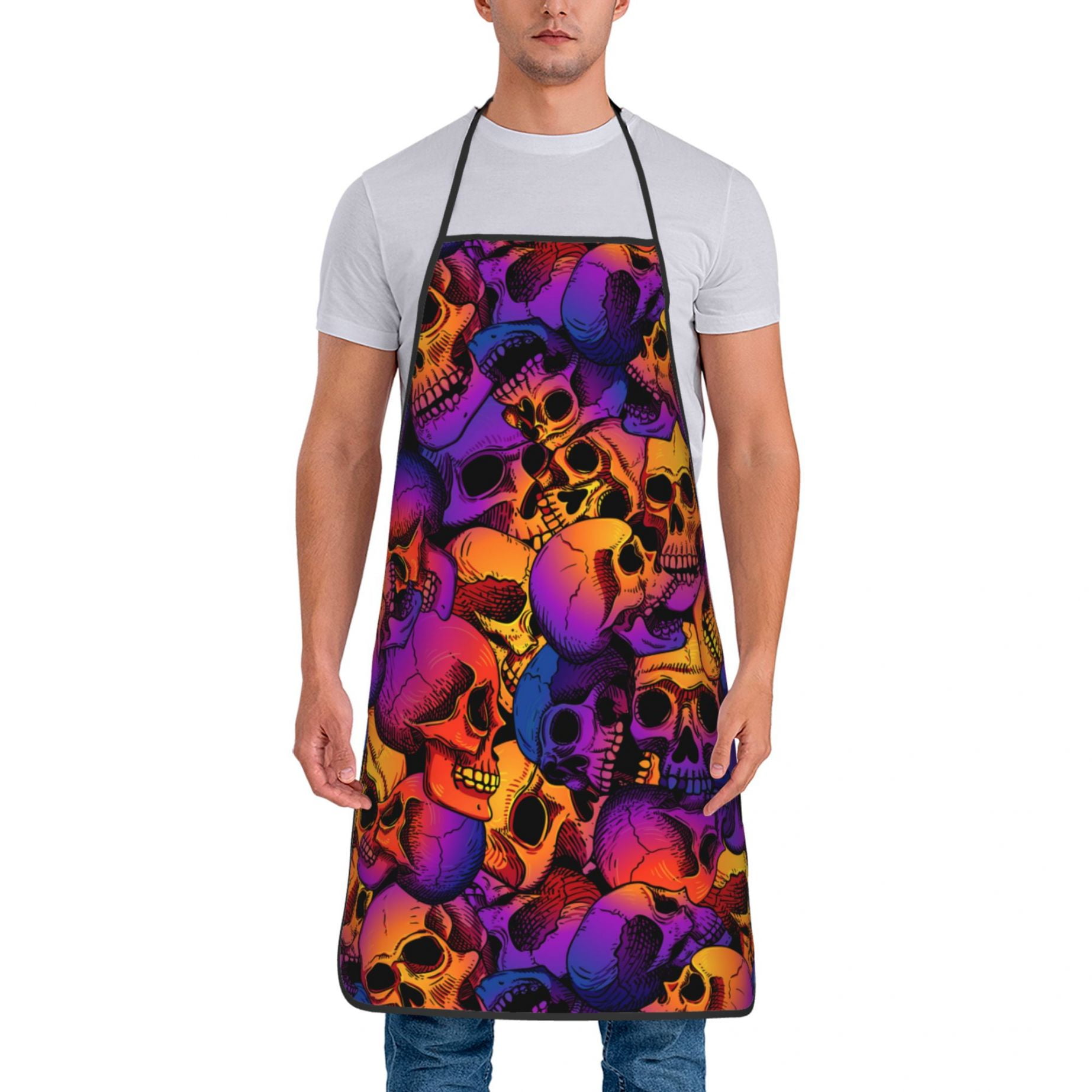 Cool Style Stylish Skull Aprons for Women Men Waterproof Apron Kitchen ...