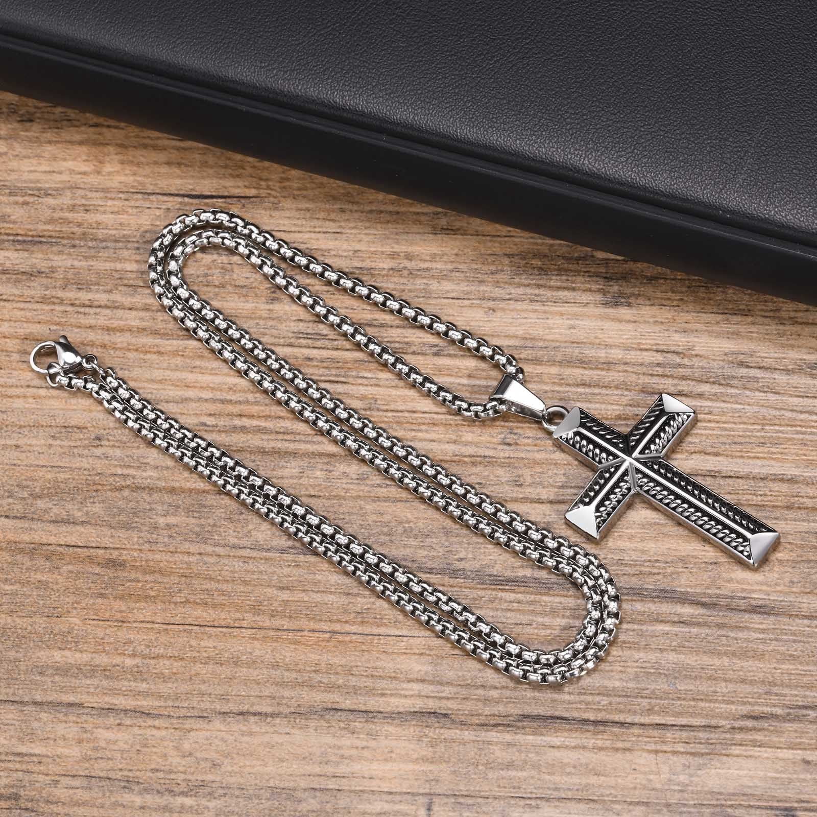 Cool Stylish Cross Necklaces for Men, Waterproof 14K White Gold Prayer ...