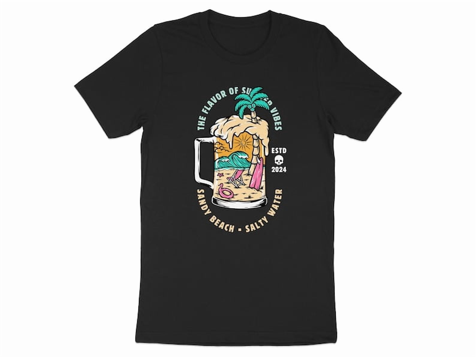 Cool Summer Beach Vibes T-Shirt, Surfboard Palm Tree Design, Perfect ...