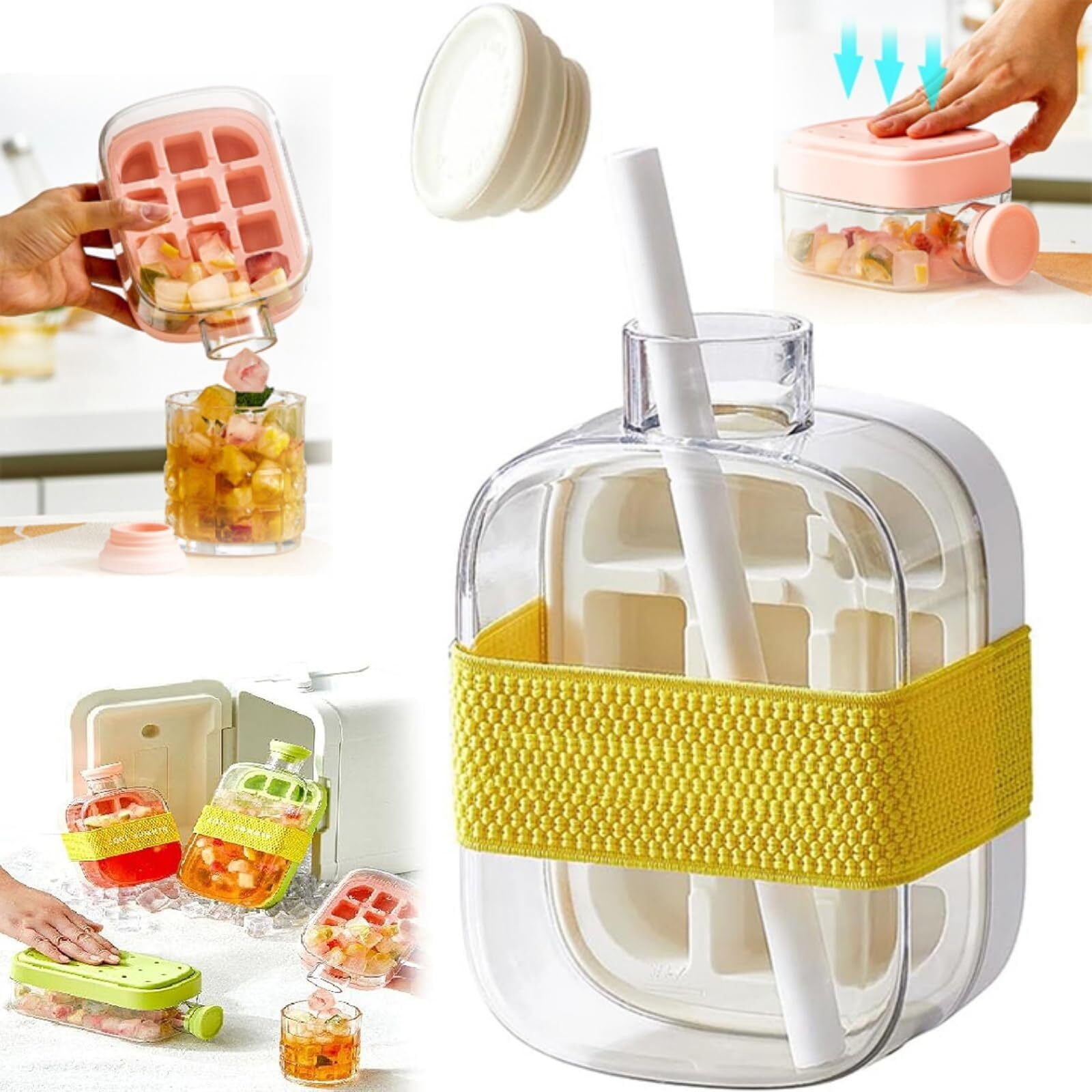 Cool Summer Ice Bottle Cup, Cool Summer Ice Cube Cup Bottle, Reusable ...