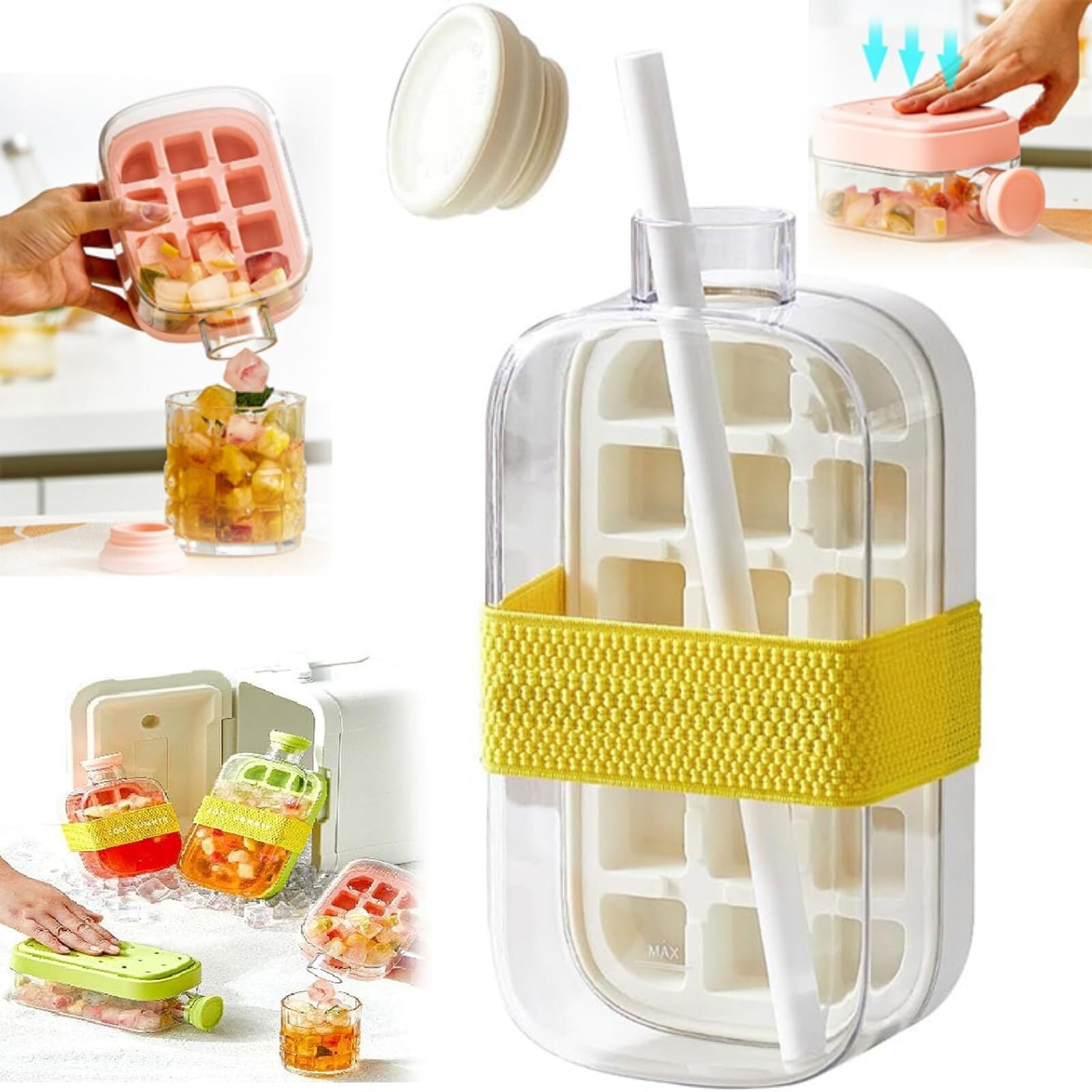 Cool Summer Ice Bottle Cup, Cool Summer Ice Cube Cup Bottle, Reusable ...