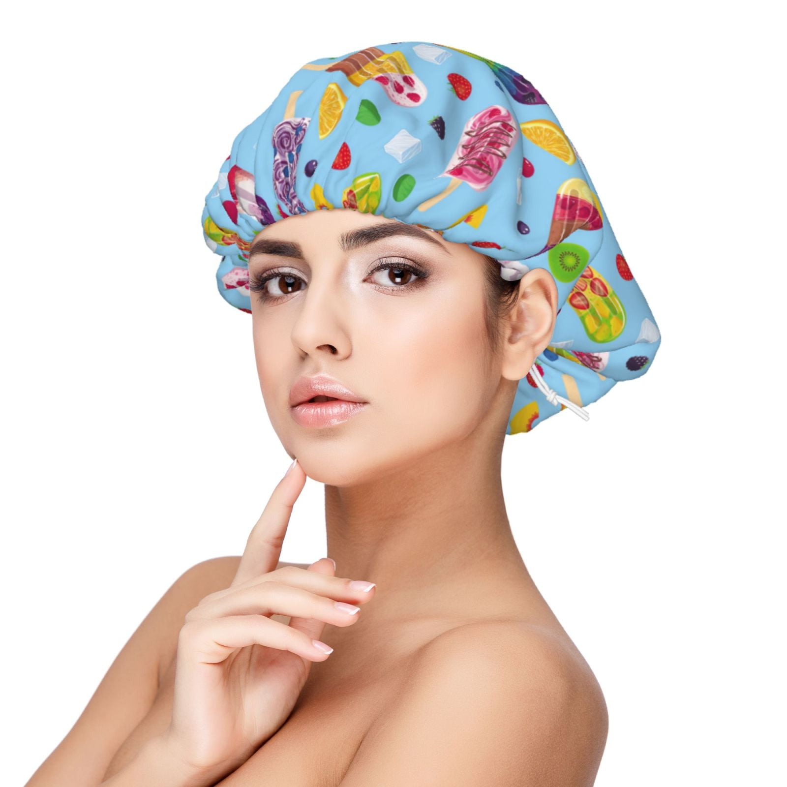 Cool Summer Ice Cream Print Silk Bonnet for Sleeping Women Men ...