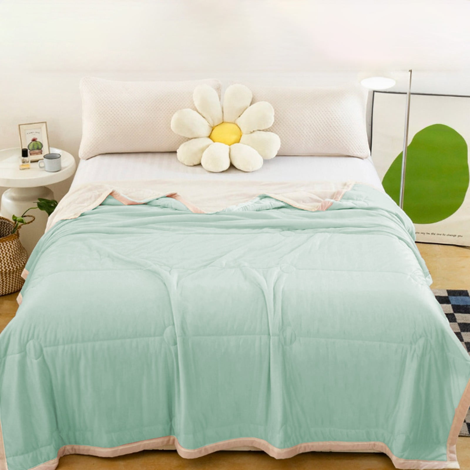 Cool Summer Quilt, Thin Air Conditioning Quilt, Soft Breathable Washable, Summer Solid Color Ice ...