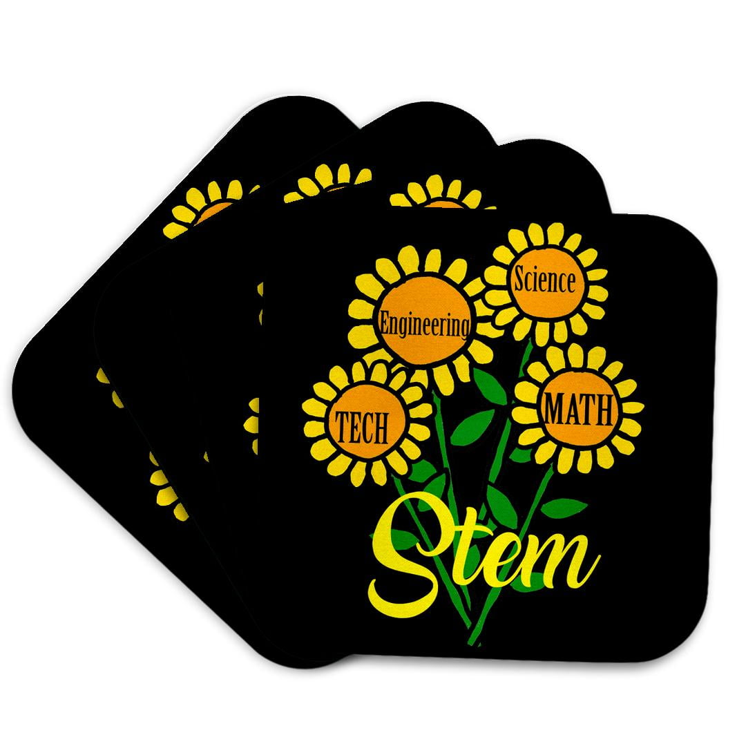 3drose, Cool Sunflowers Stem School Courses Science Tech and Math, Set ...