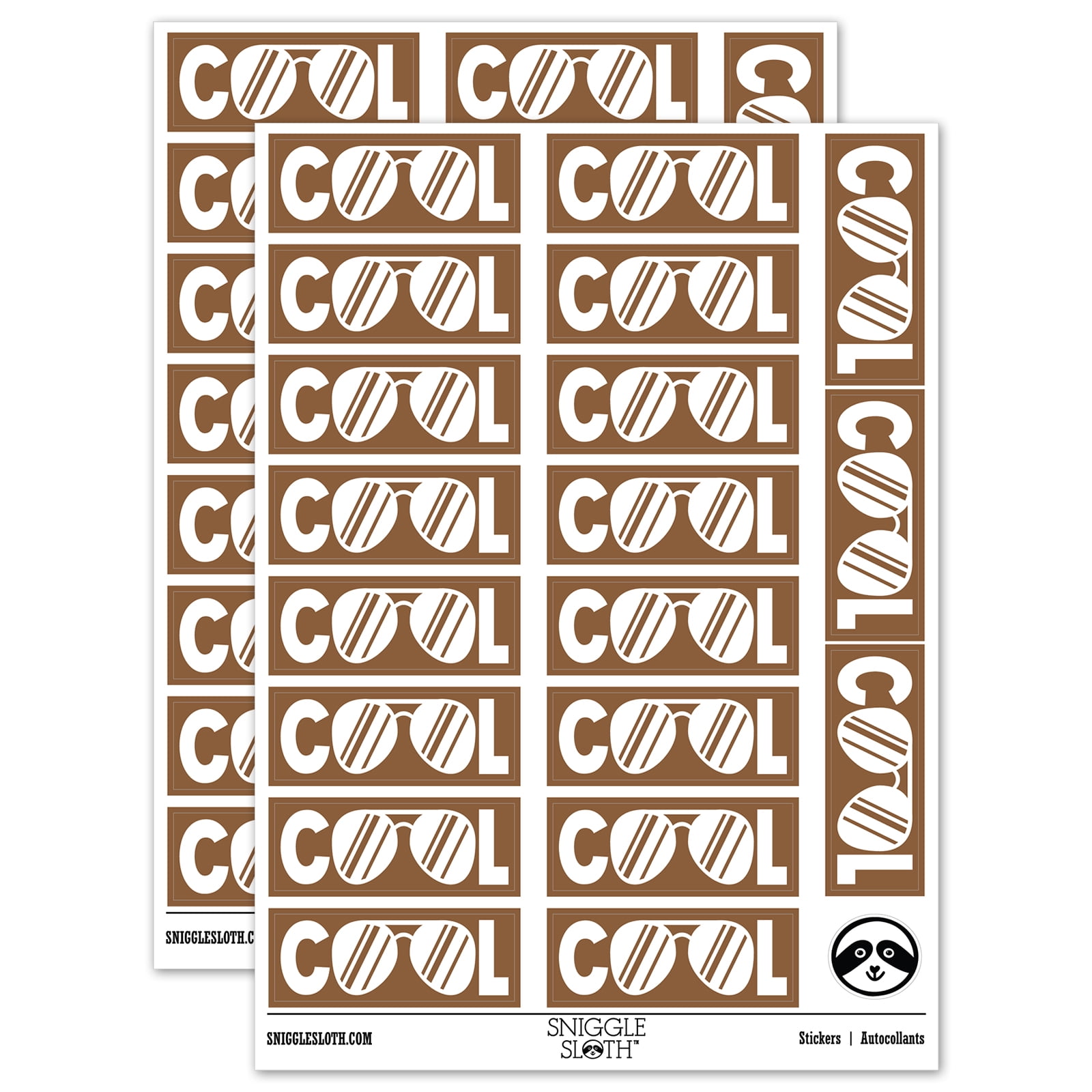 Cool Sunglasses Teacher Student School Sticker Set - Brown - Gloss ...
