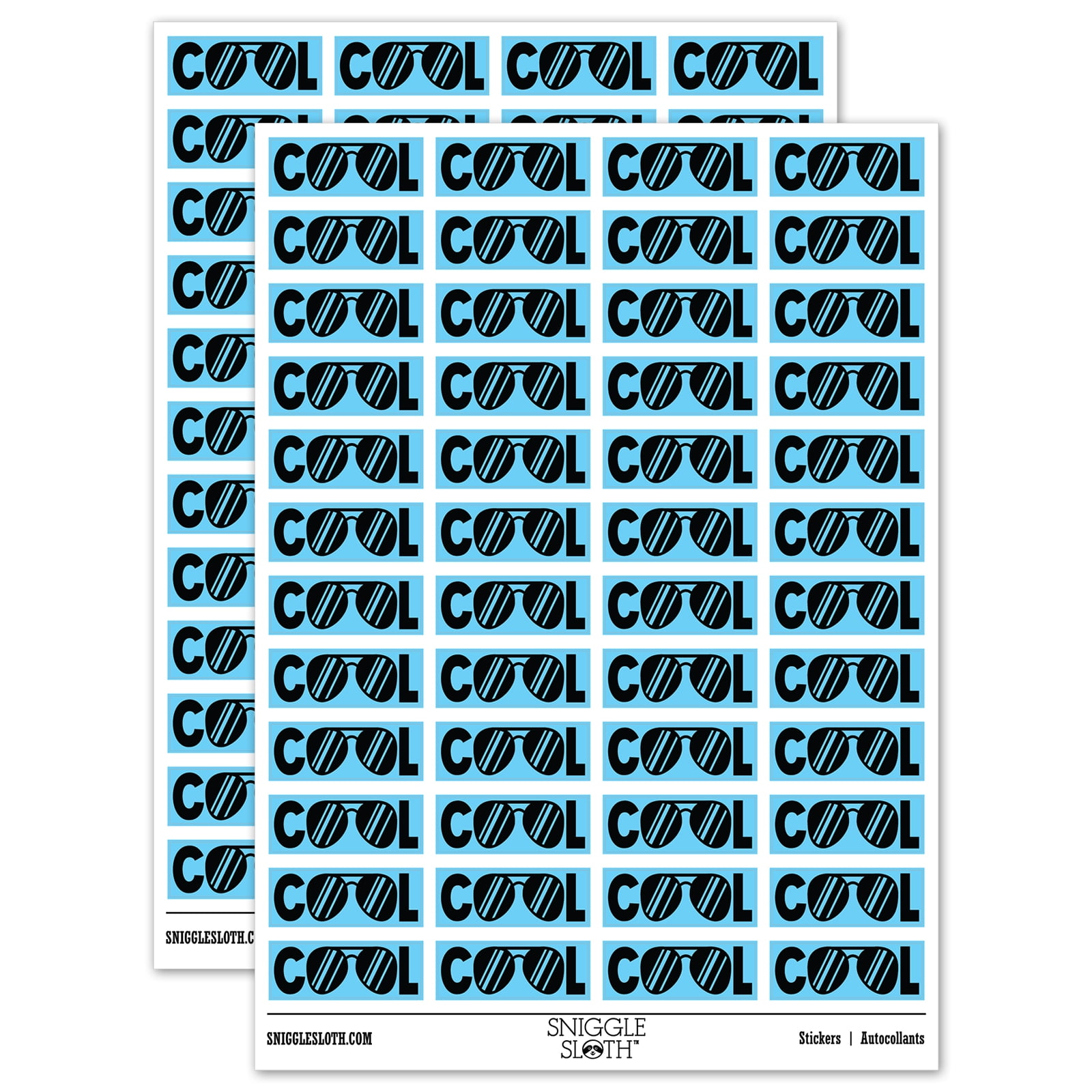 Cool Sunglasses Teacher Student School Sticker Set - Light Blue - Gloss ...