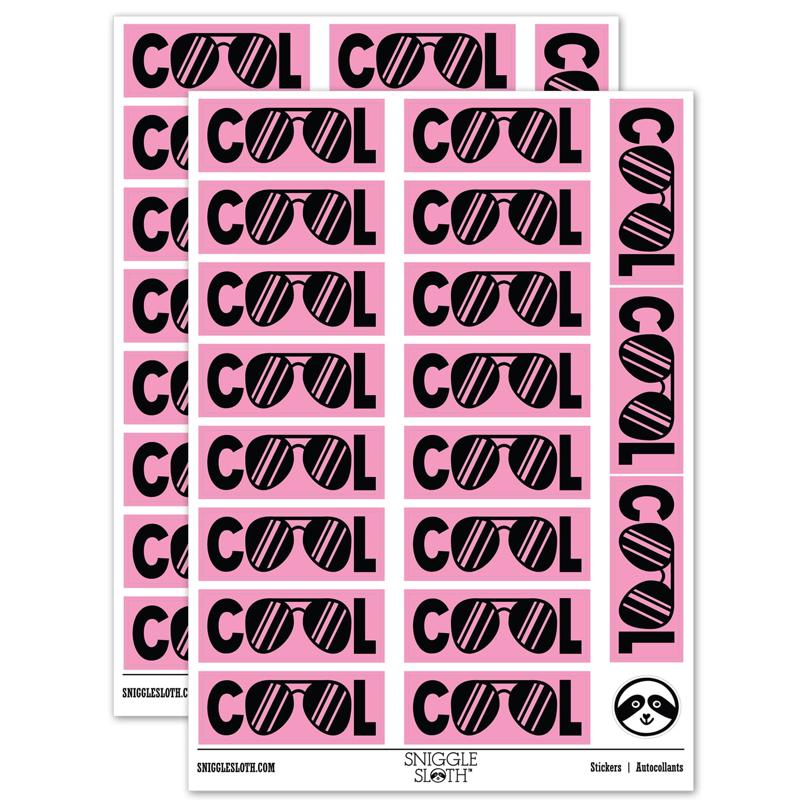 Cool Sunglasses Teacher Student School Sticker Set - Light Pink - Gloss ...