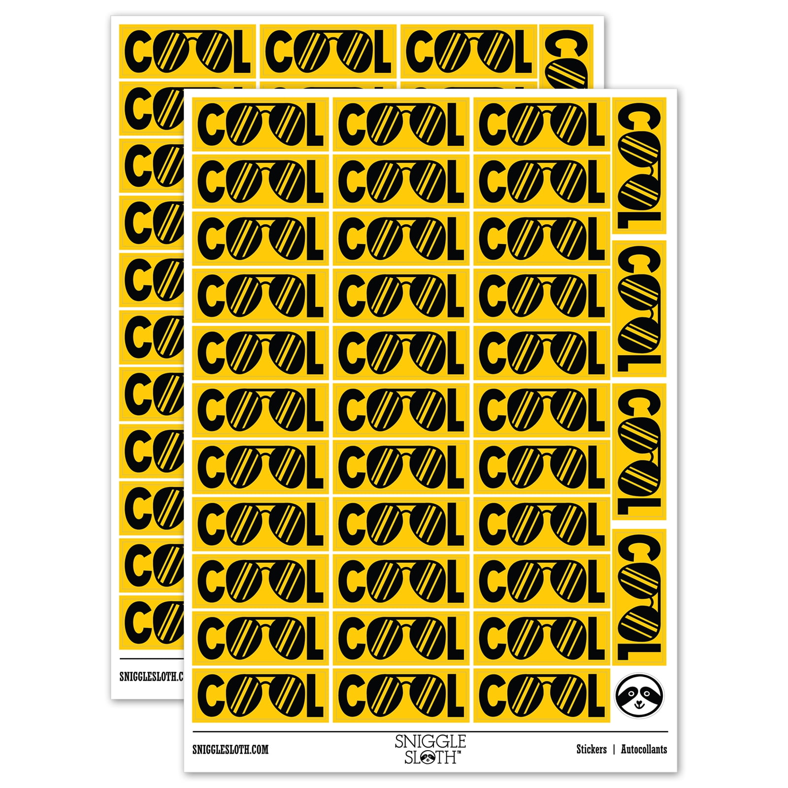 Cool Sunglasses Teacher Student School Sticker Set - Yellow - Matte ...