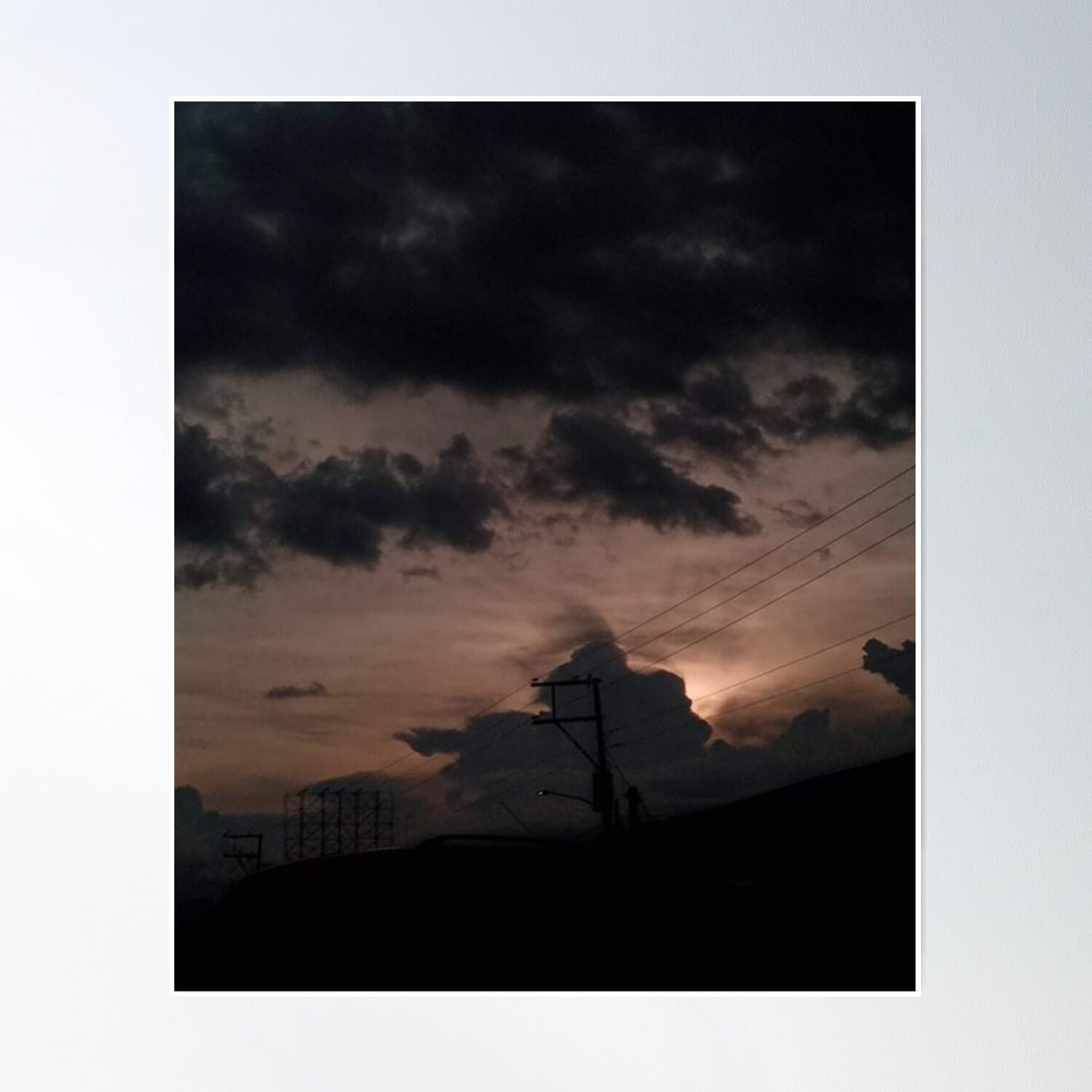 Cool Sunset Behind Dark Clouds Poster Wall Art, Modern Wall Decor, 24x36 UNFRAMED - Walmart.com