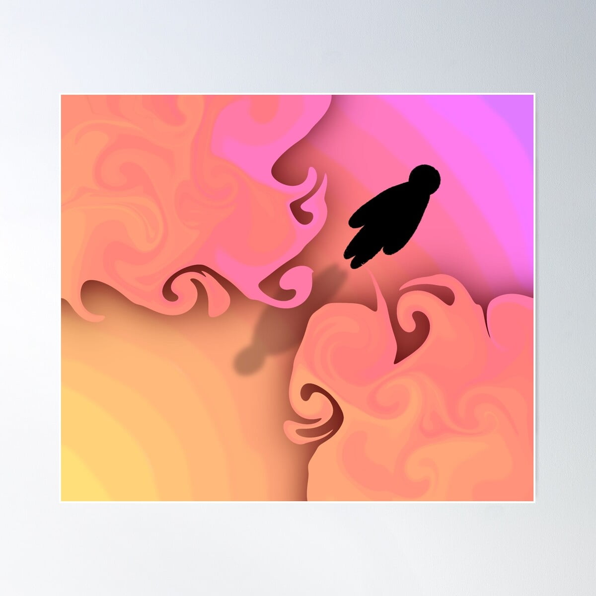 Cool Sunset Coloured Print Poster Wall Art, Modern Wall Decor For ...