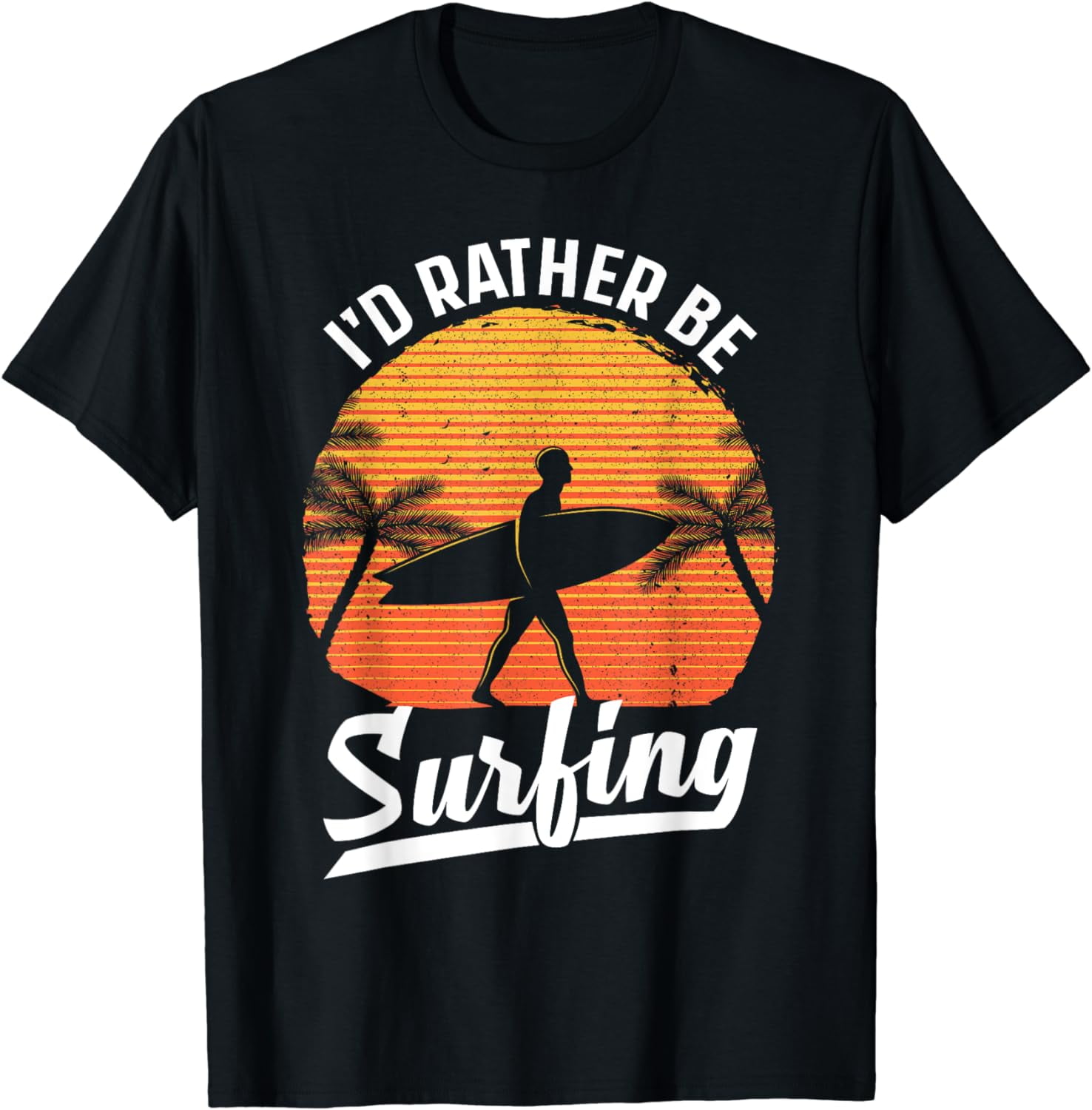 Cool Surf Art For Men Women Surfing Retro Surfer Sunset T-Shirt ...