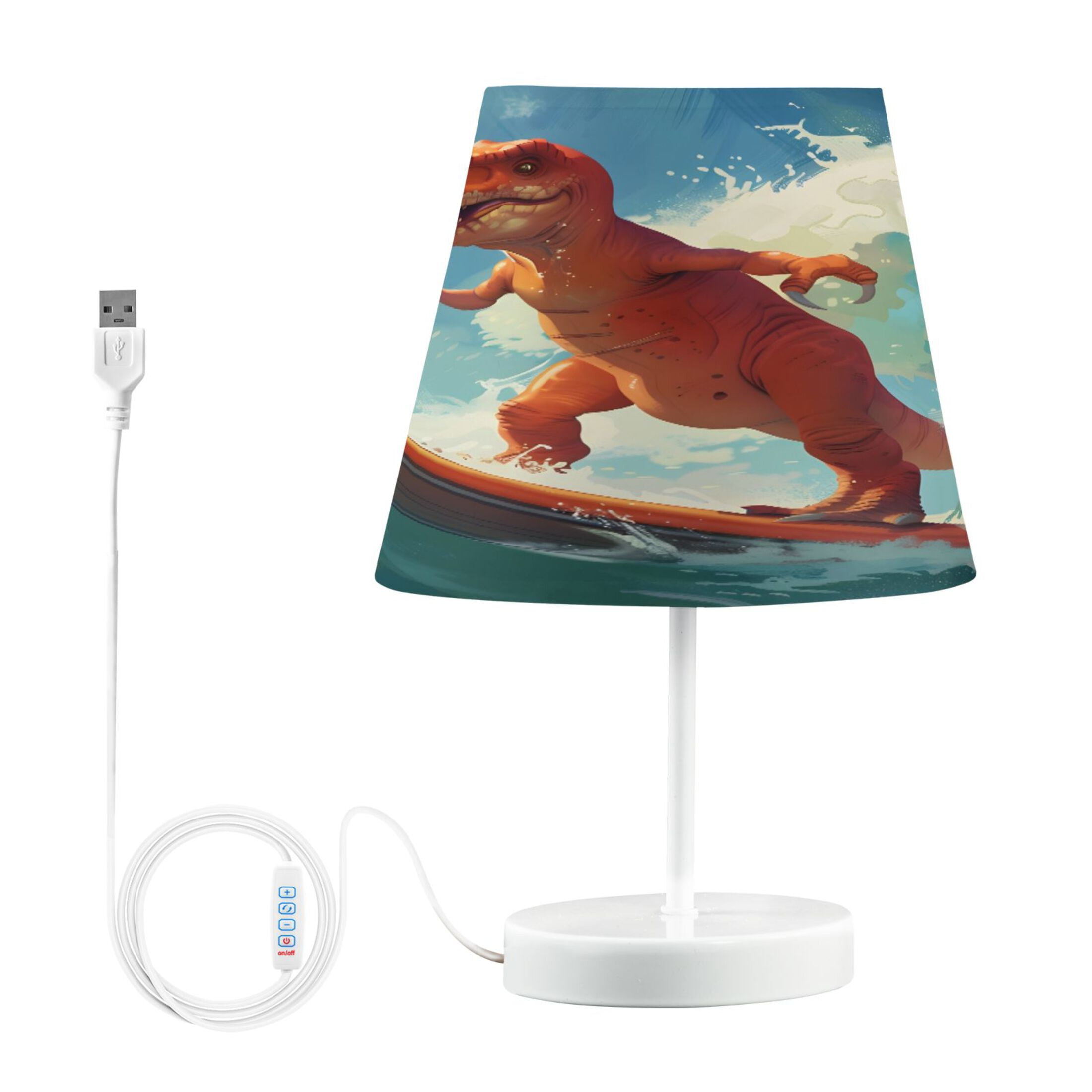 Cool Surfing Dinosaur Desk Lamp LED Table Nightstand Lamps with 3 Color ...