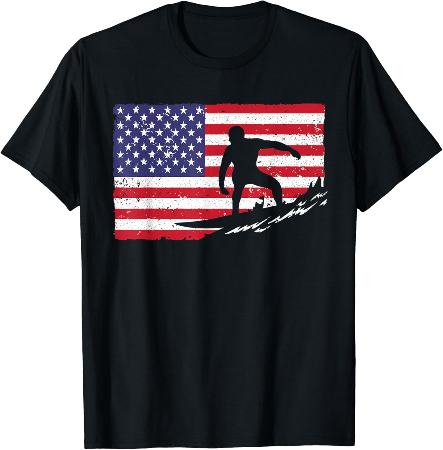 Cool Surfing Men Women Independence Day American Flag T-Shirt - Walmart.com