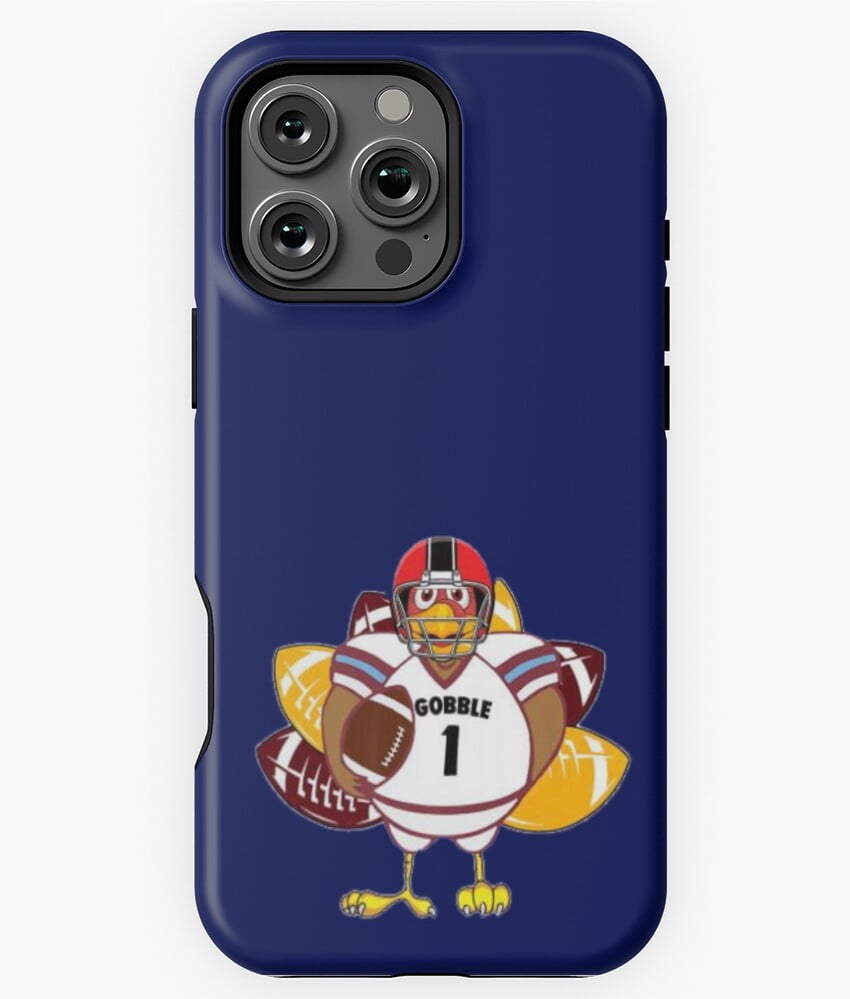 Cool Thanksgiving Football Gobble Turkey Phone Case for iPhone 16 15 14 ...