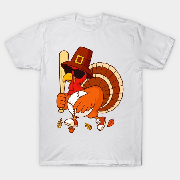 Cool Thanksgiving Turkey Playing Baseball Funny Holiday G2315 Unisex T ...