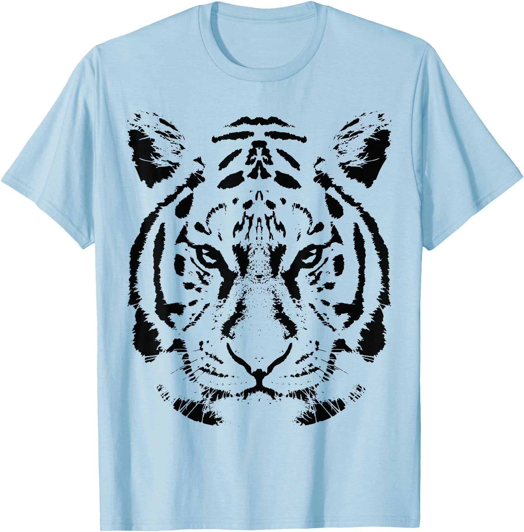 Cool Tiger Face Gift Souvenir Softstyle Unisex T-Shirt,Light Blue Color ...