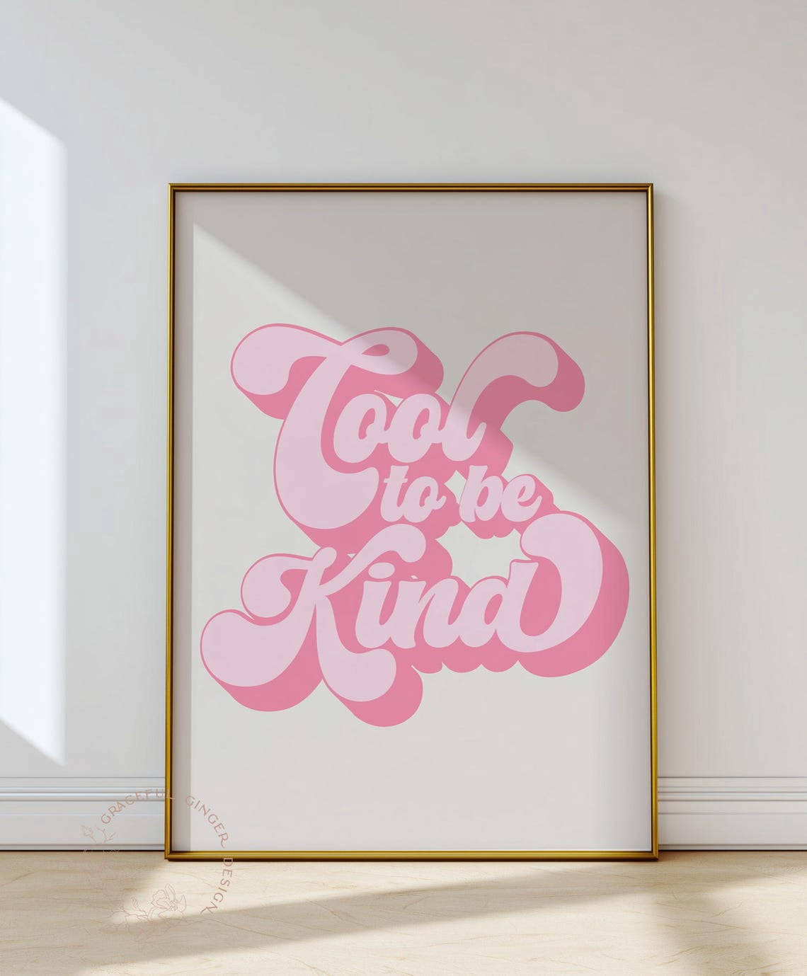 Cool To Be Kind Wall Art, 70S Poster, Trendy Art Print, Pink Groovy ...