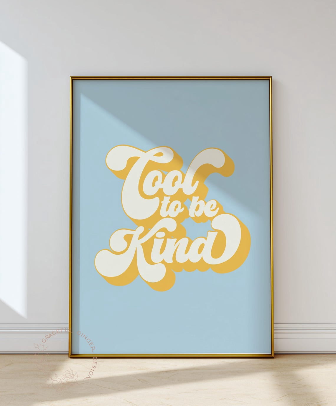 Cool To Be Kind Wall Art, Retro Quote Poster Home Decor #2256, Unframed ...
