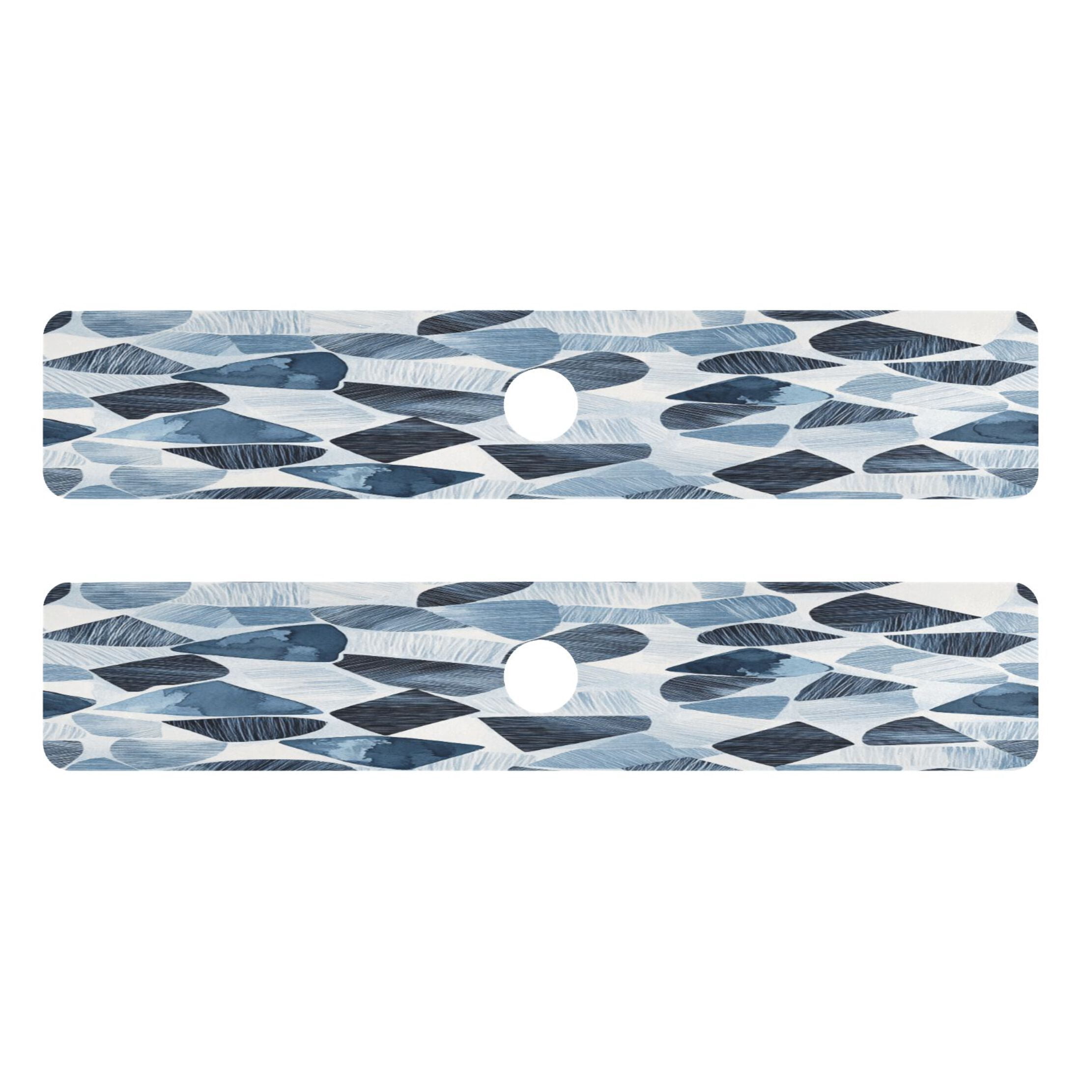 Cool Toned Modern Pattern Extra Long Silicone Algae Sink Mat 30x5.4in 2 ...