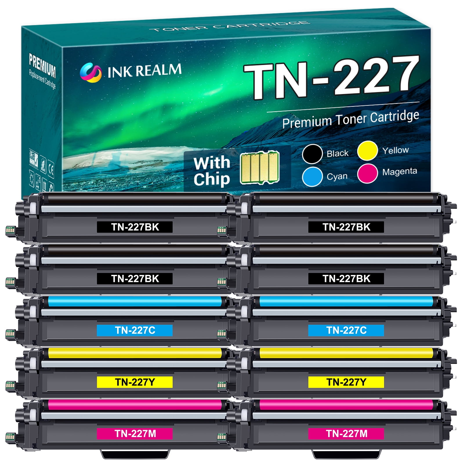 Cool Toner 10-Pack Compatible Toner Replacement for Brother TN-227 ...