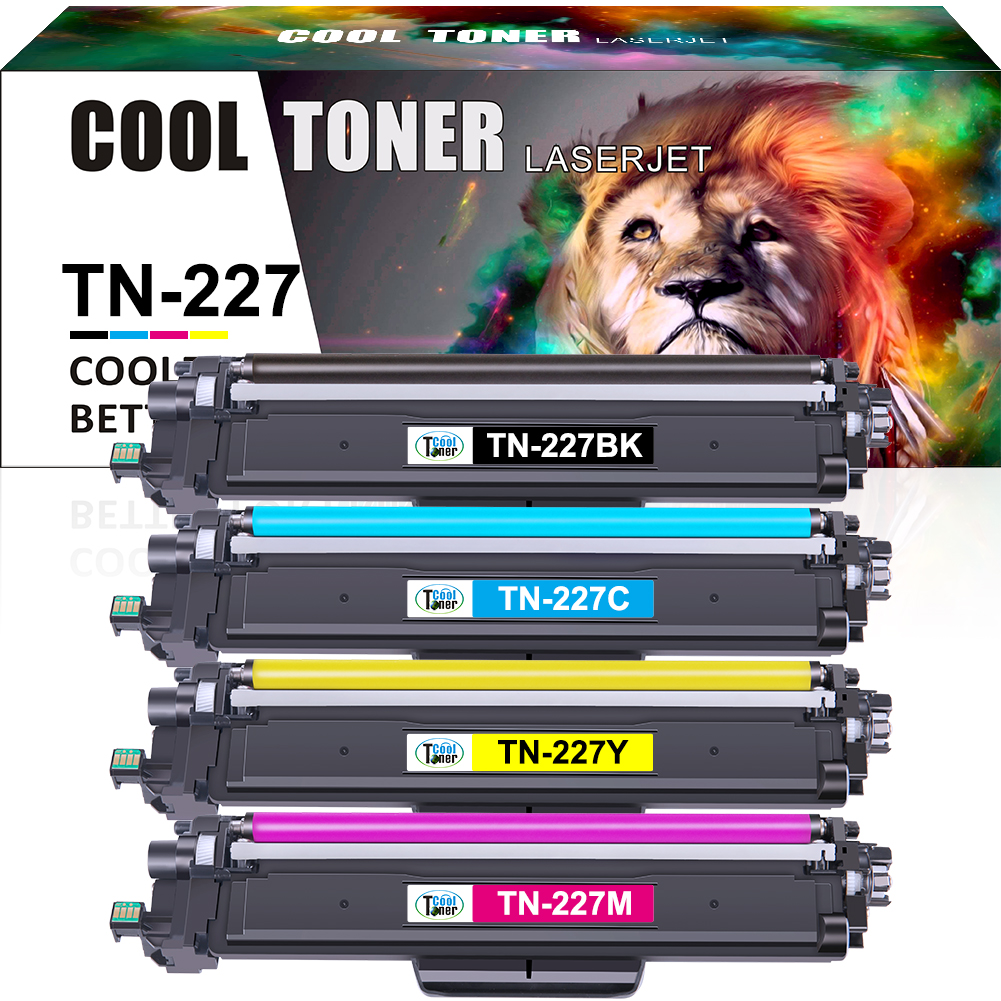 Cool Toner 4-Pack Compatible Toner Cartridge for Brother TN227 TN-227BK ...