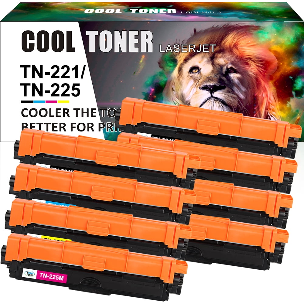 Cool Toner 8-Pack Compatible Toner Cartridge for Brother TN-221 TN-225 ...
