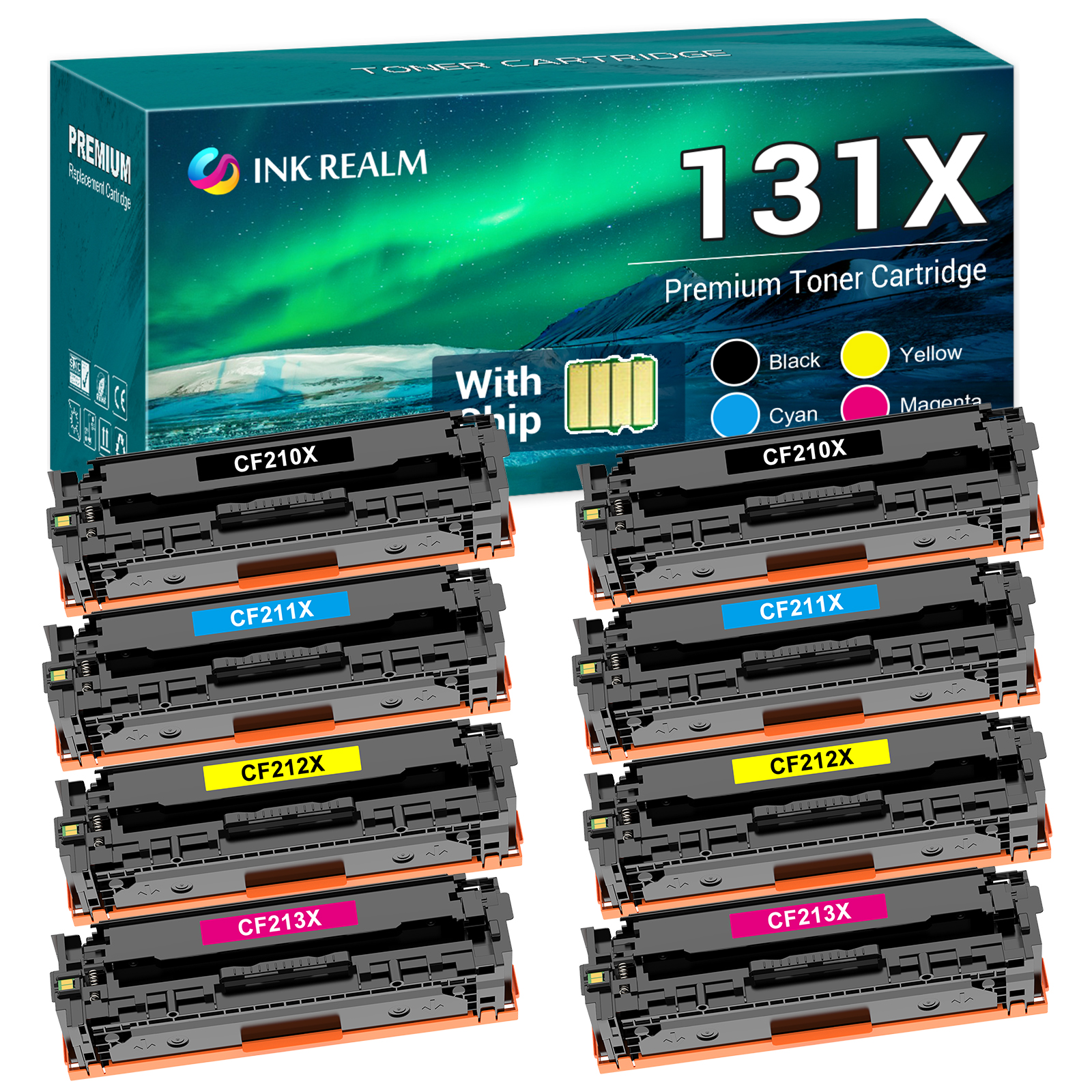 Ink realm 8-Pack Compatible Toner for HP 131X CF210X CF211X CF212X ...