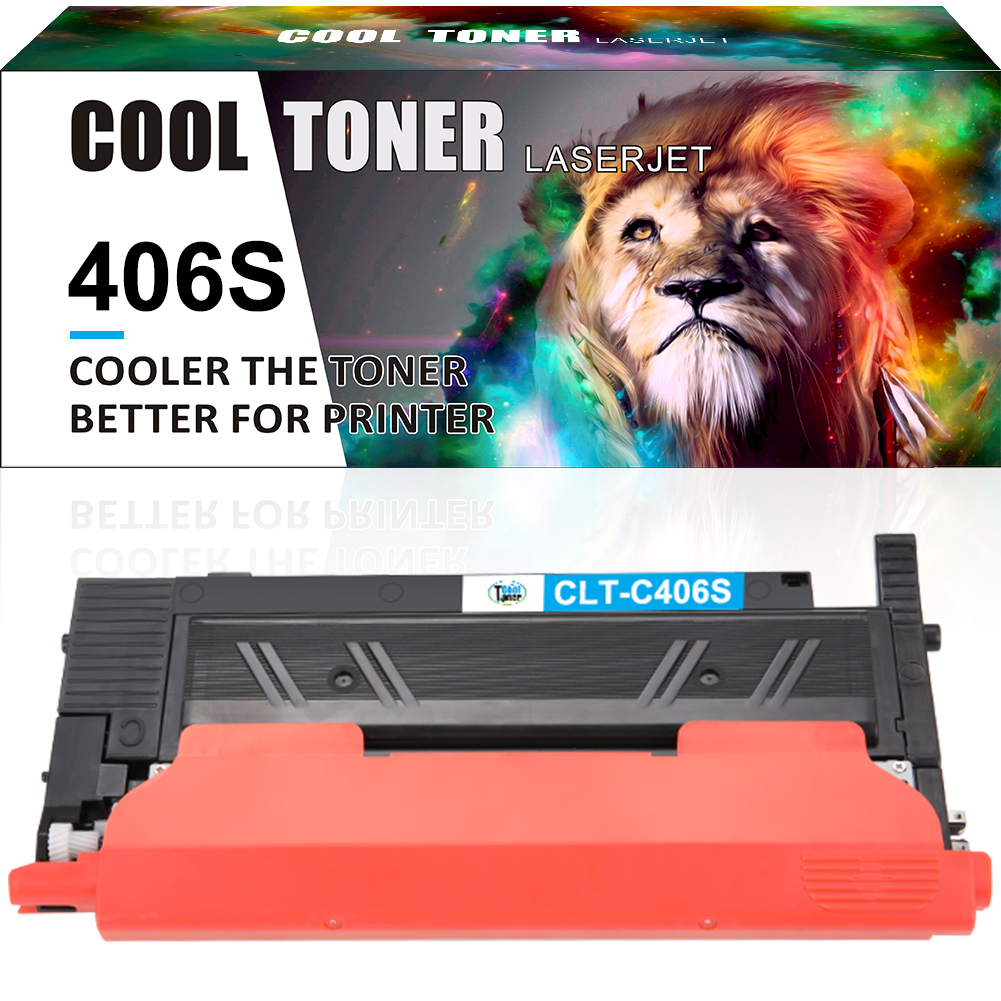 Cool Toner Compatible Toner Replacement for Samsung CLT-C406S XAA Xpress C460W C410W CLP-360 366 ...