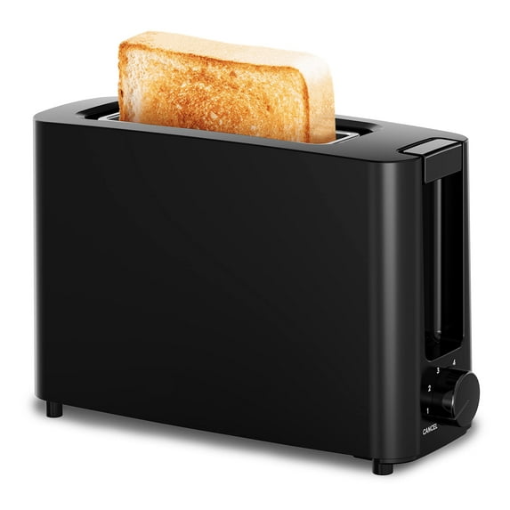 Compact Single Slice Toaster with Wide Slot, 6 Toasting Levels for Even ...